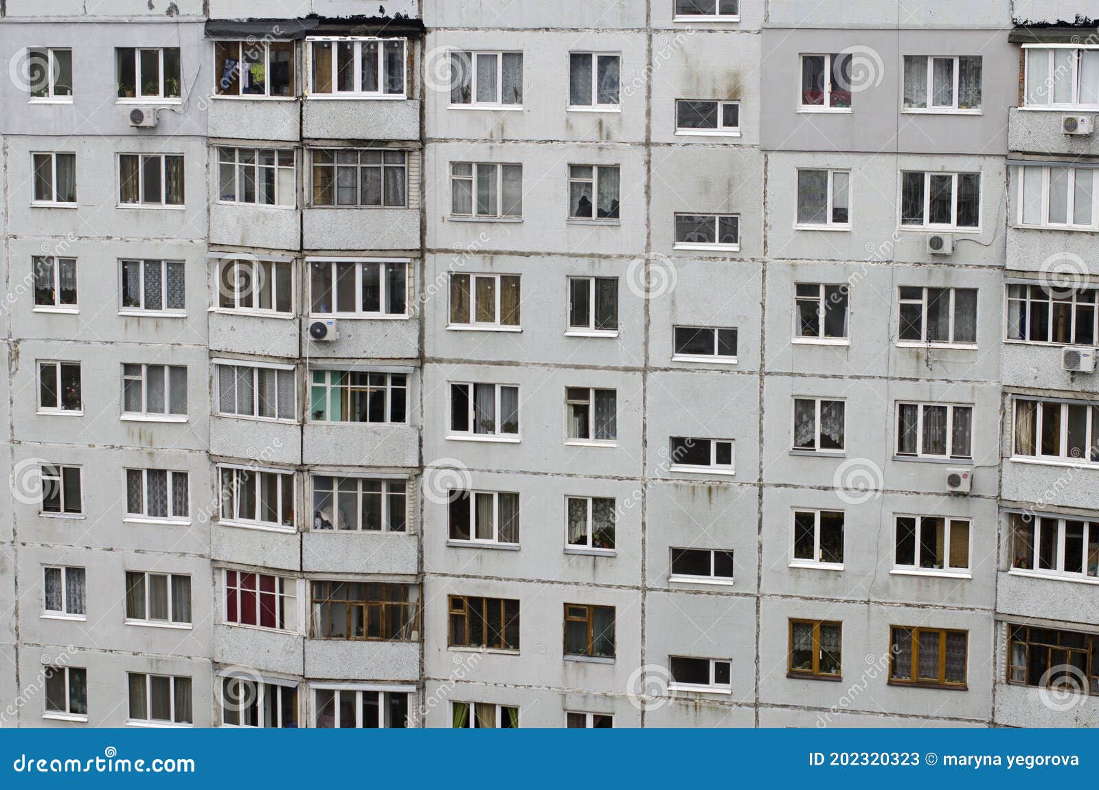 Grey Post Soviet Block of Flats Stock Image - Image of depressive ...