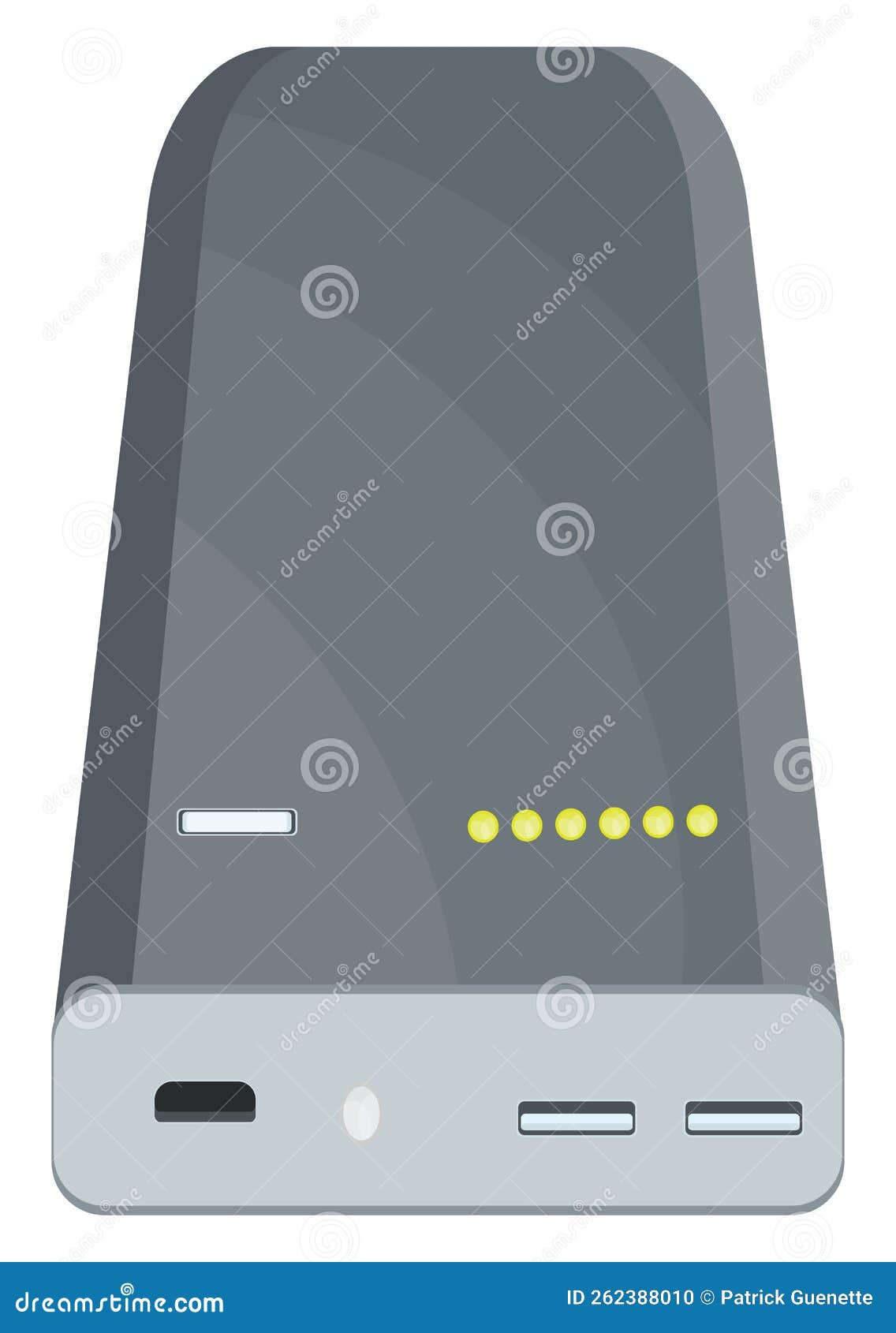 Grey power bank, icon stock vector. Illustration of symbol - 262388010