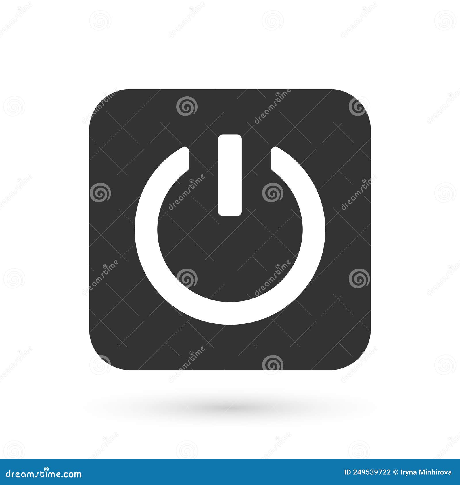Grey Power Button Icon Isolated on White Background. Start Sign Stock ...
