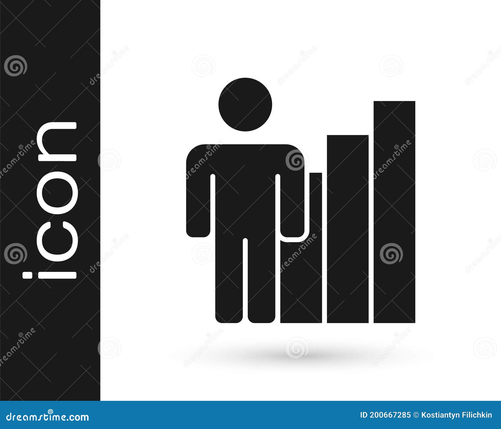 Grey Productive Human Icon Isolated on White Background. Idea Work ...