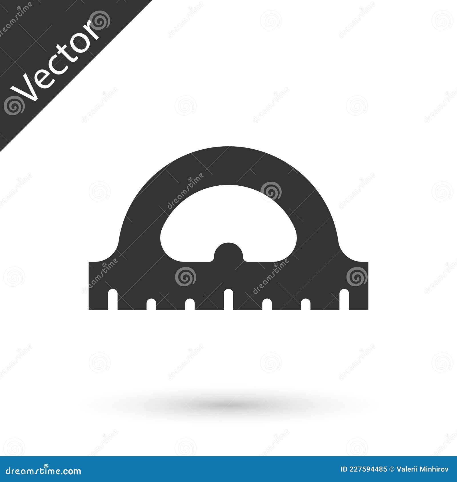 Grey Protractor Grid For Measuring Degrees Icon Isolated On White ...