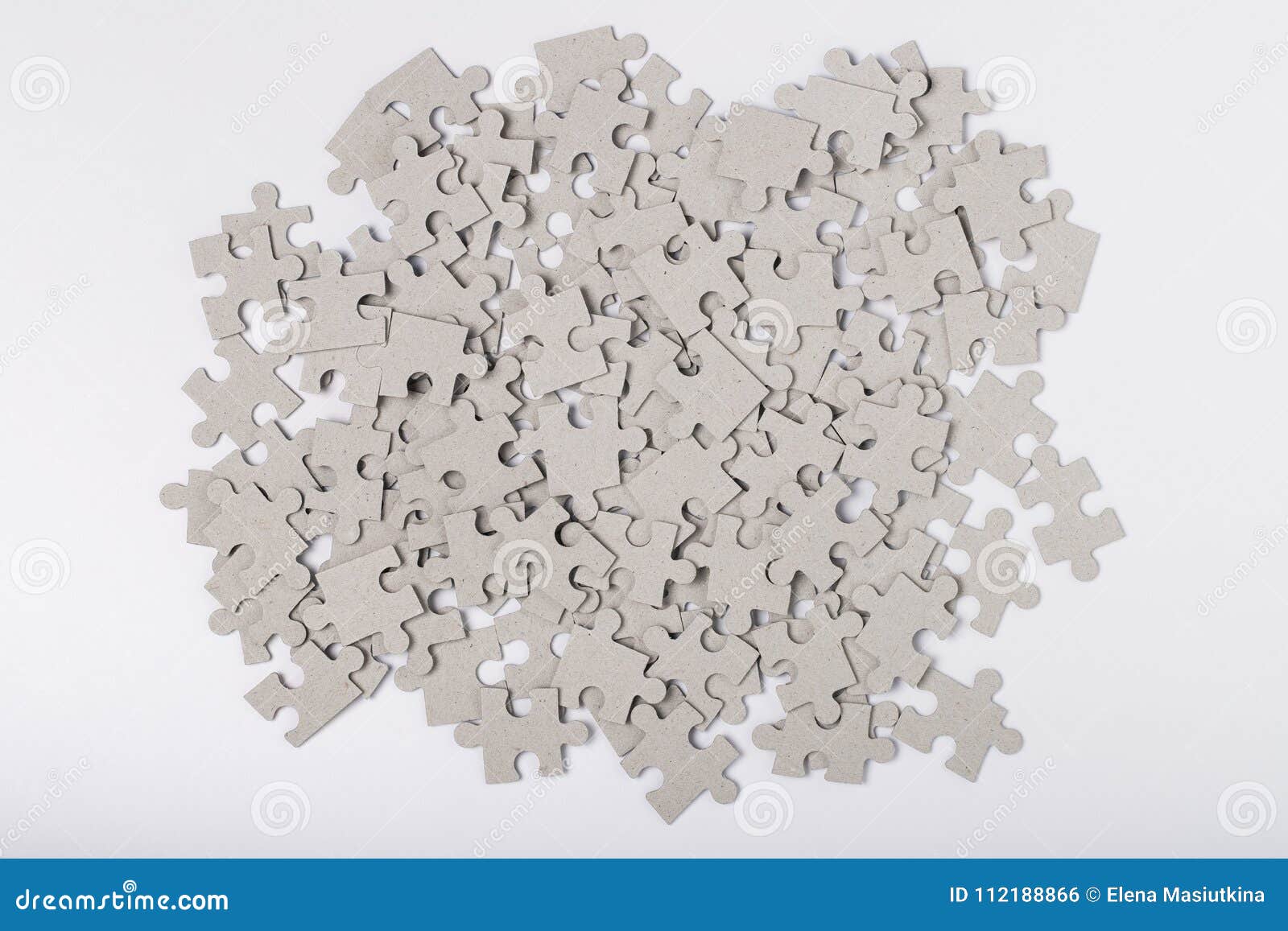 Grey Puzzles on White Background Top View. Stock Photo - Image of group ...