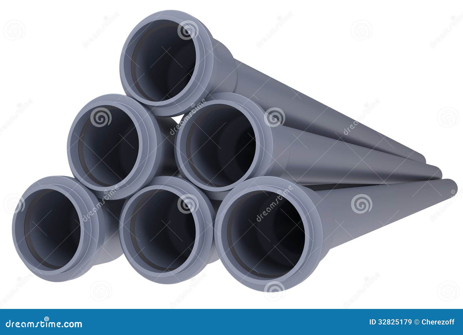 Grey PVC sewer pipes stock image. Image of sewer, construction - 32825179