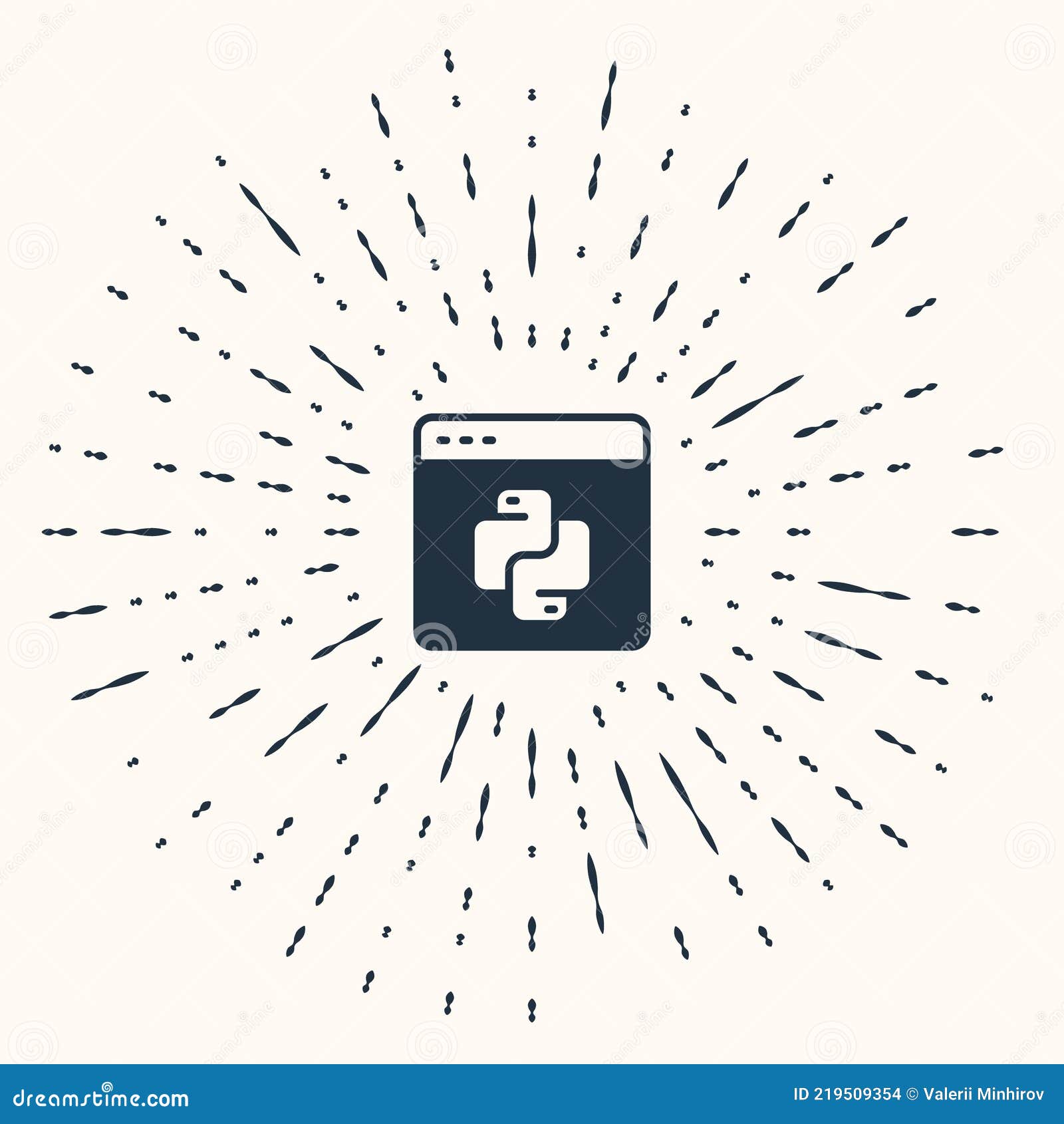 Grey Python Programming Language Icon Isolated on Beige Background ...