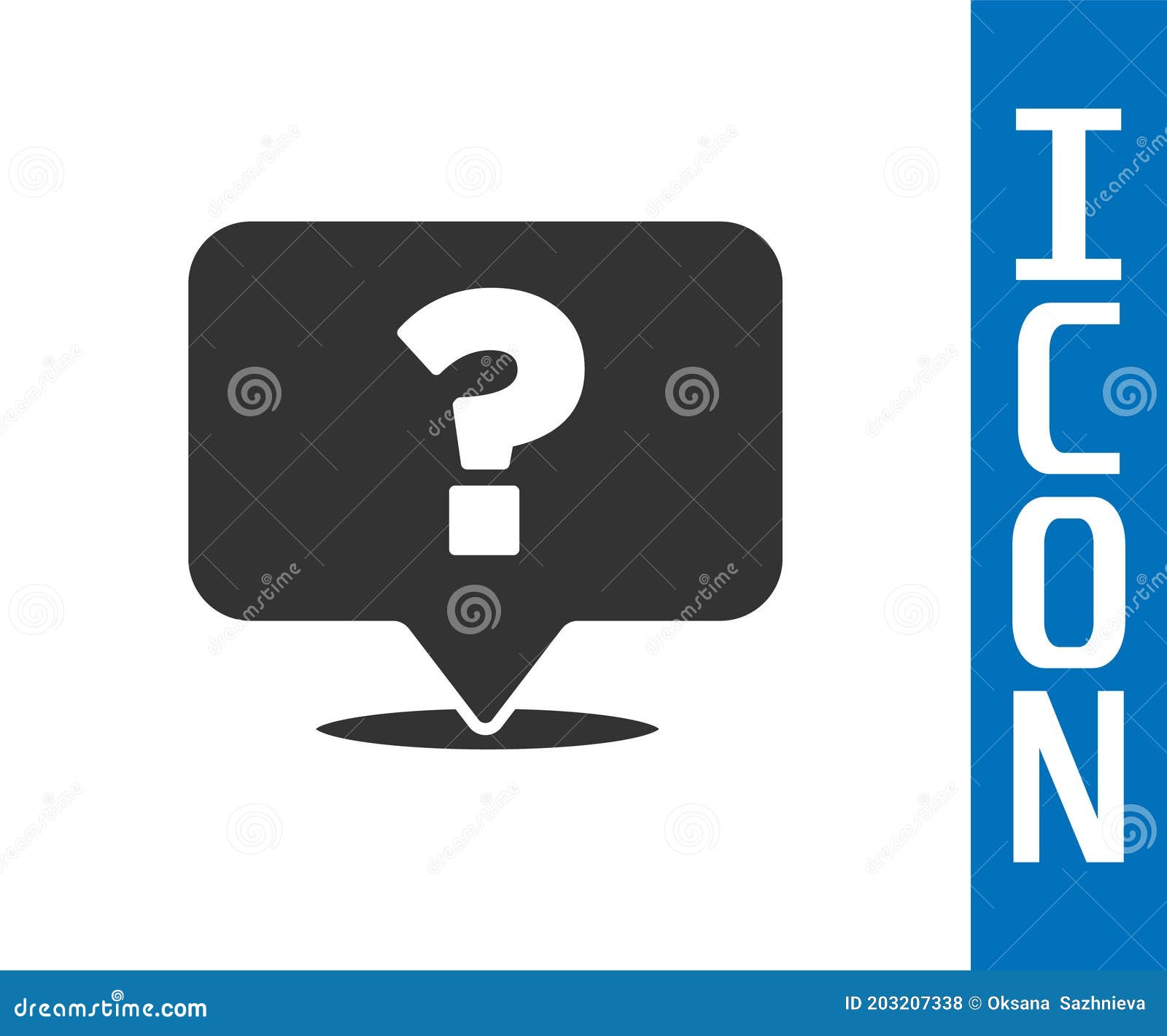 Grey Question Mark Icon Isolated on White Background. FAQ Sign. Copy ...