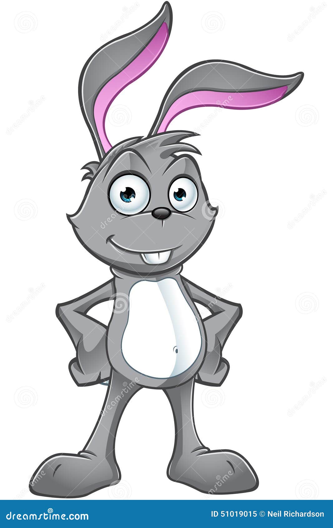 Grey Rabbit Character illustrazione vettoriale. Illustrazione di ...