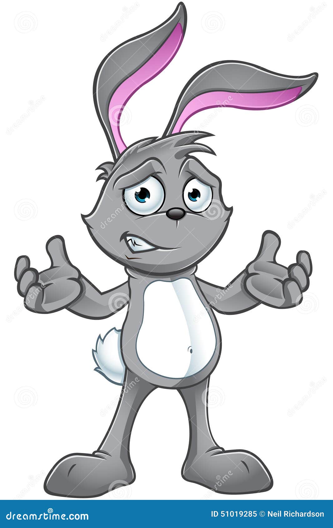 Grey Rabbit Character ilustração do vetor. Ilustração de feriado - 51019285