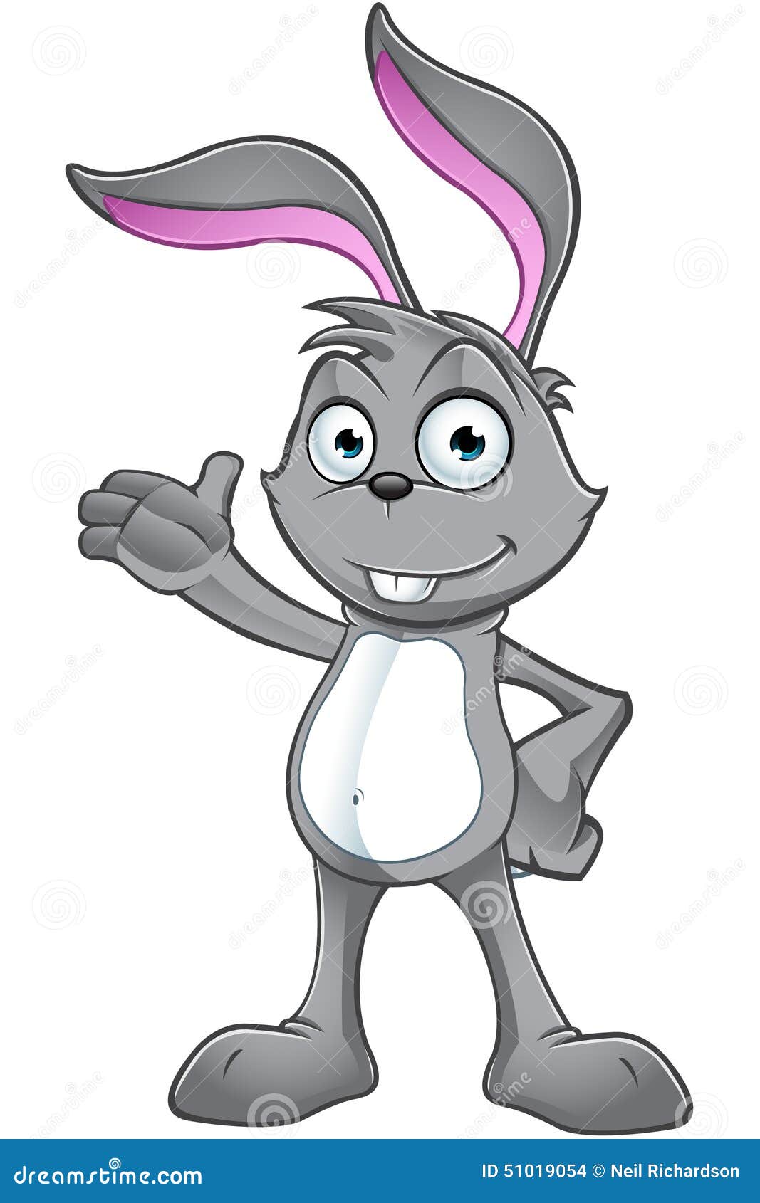 Grey Rabbit Character stock vector. Illustration of character - 51019054