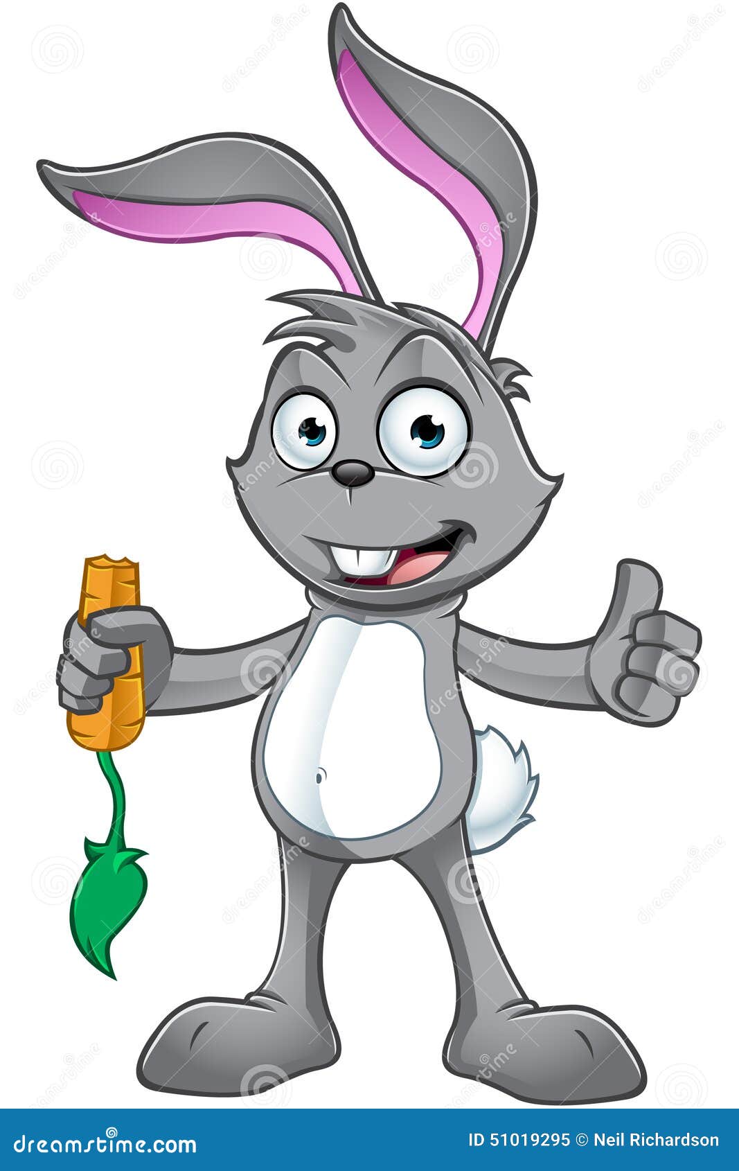 Grey Rabbit Character stock vector. Illustration of nature - 51019295