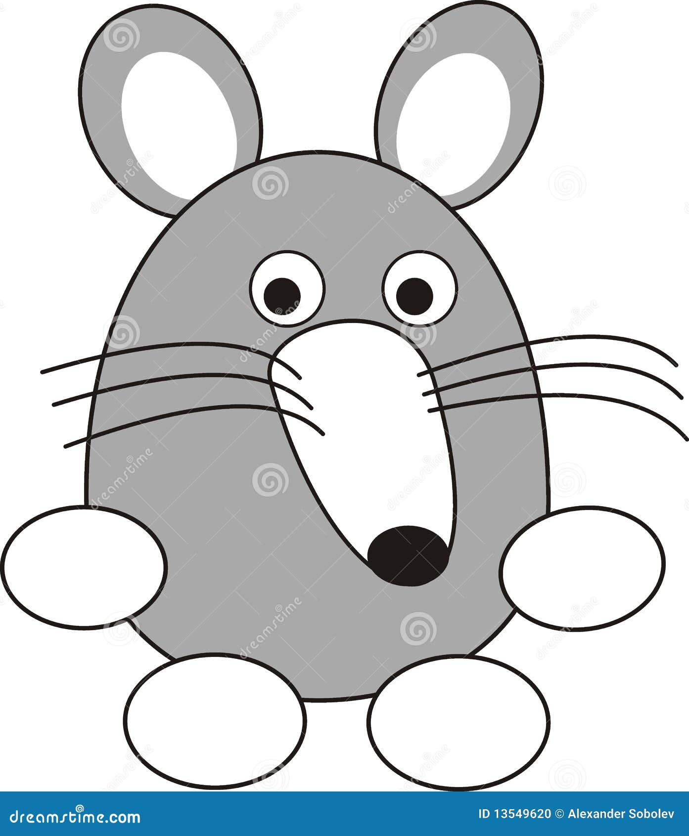 Grey rat stock vector. Illustration of clip, amusing - 13549620