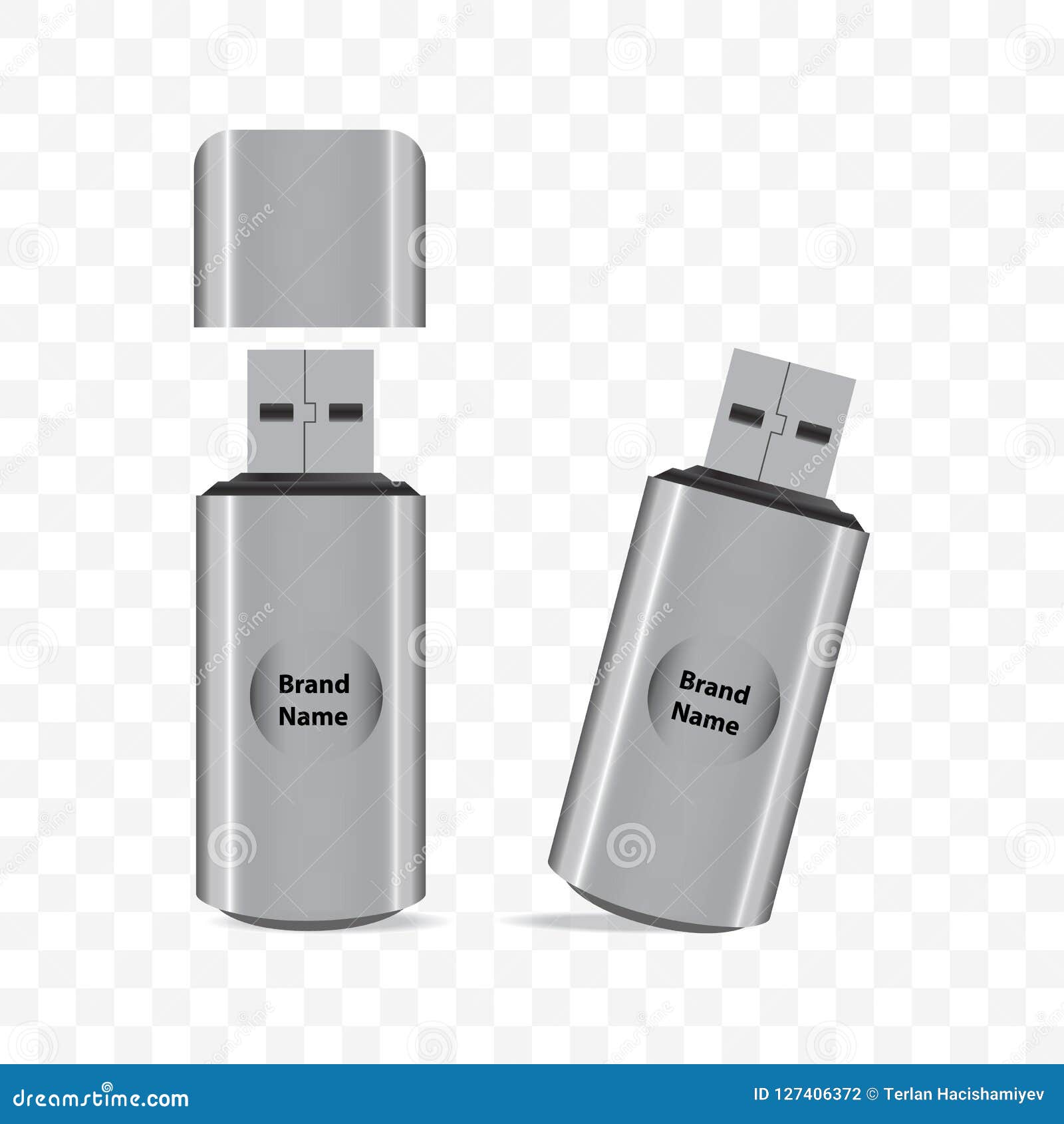 Grey Realistic Pendrive, Vector Stock Vector - Illustration of flash ...