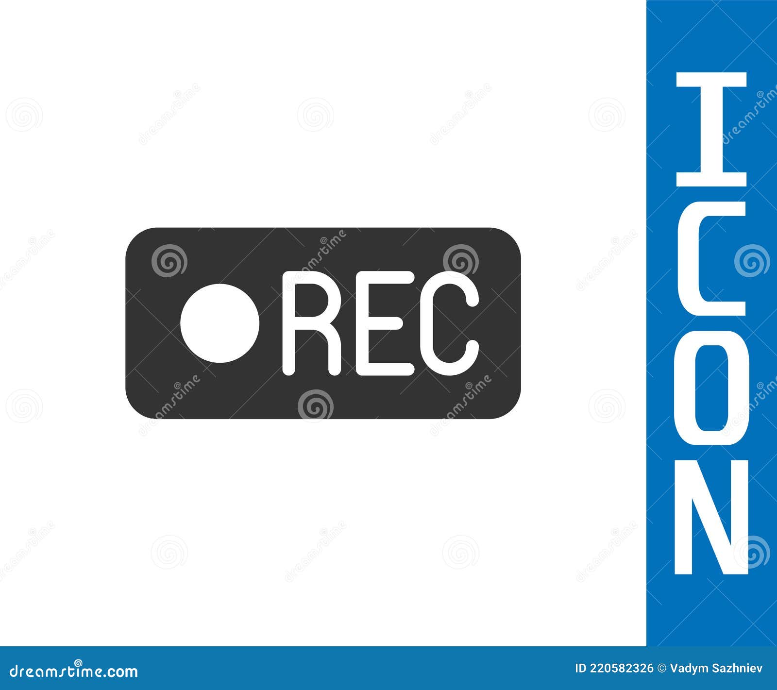 Grey Record Button Icon Isolated on White Background. Rec Button Stock ...