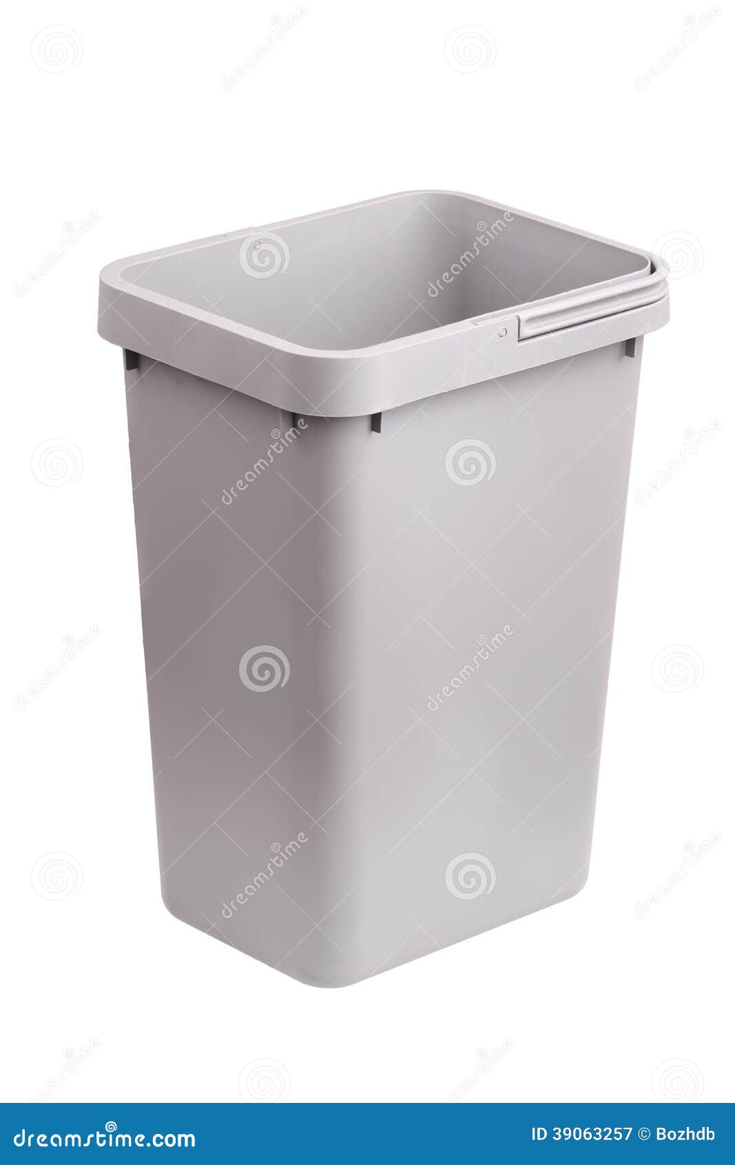 Grey Rectangular Bucket Isolated on White Stock Image - Image of orange ...