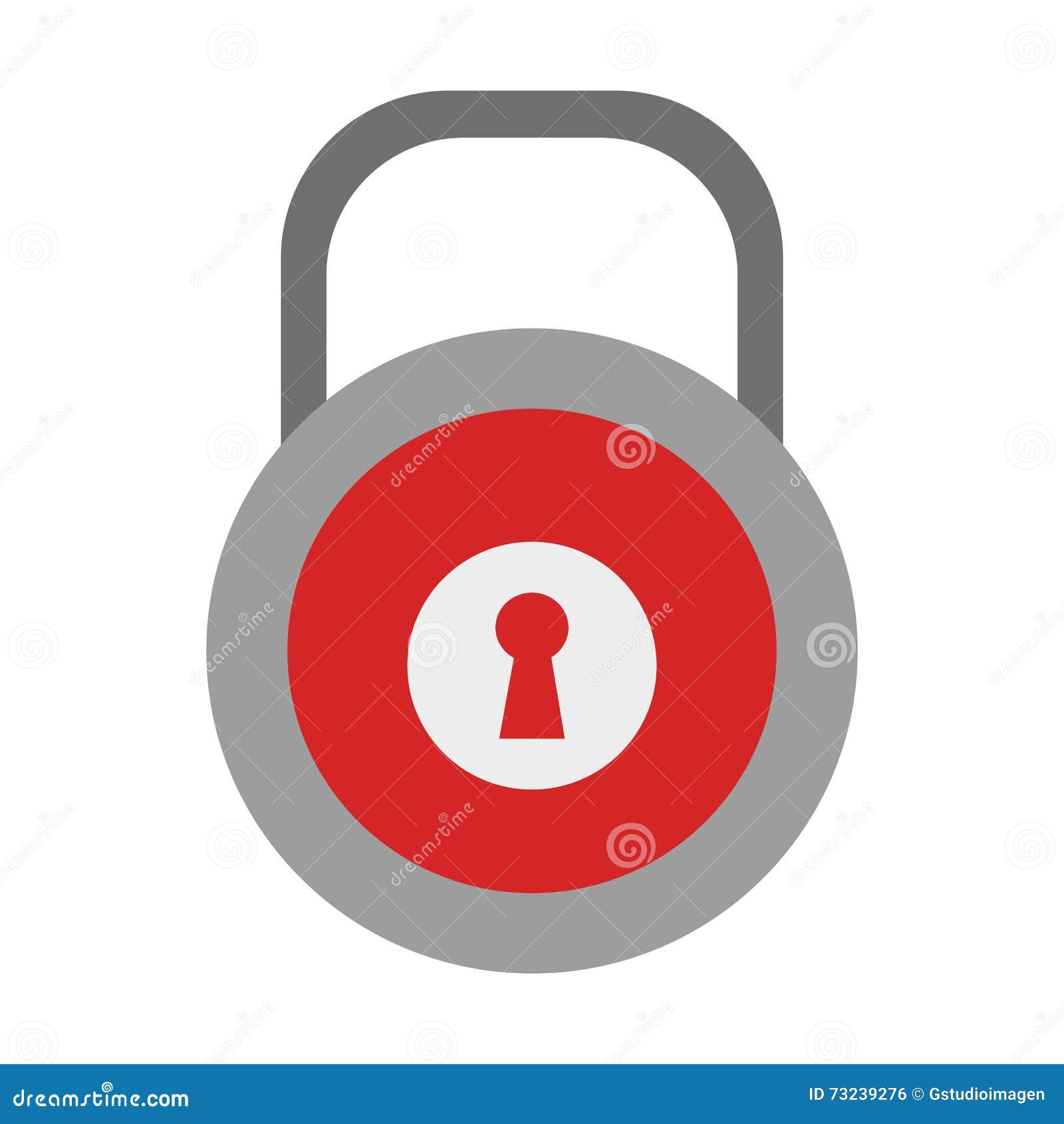Grey and Red Lock Icon, Graphic Stock Illustration - Illustration of ...