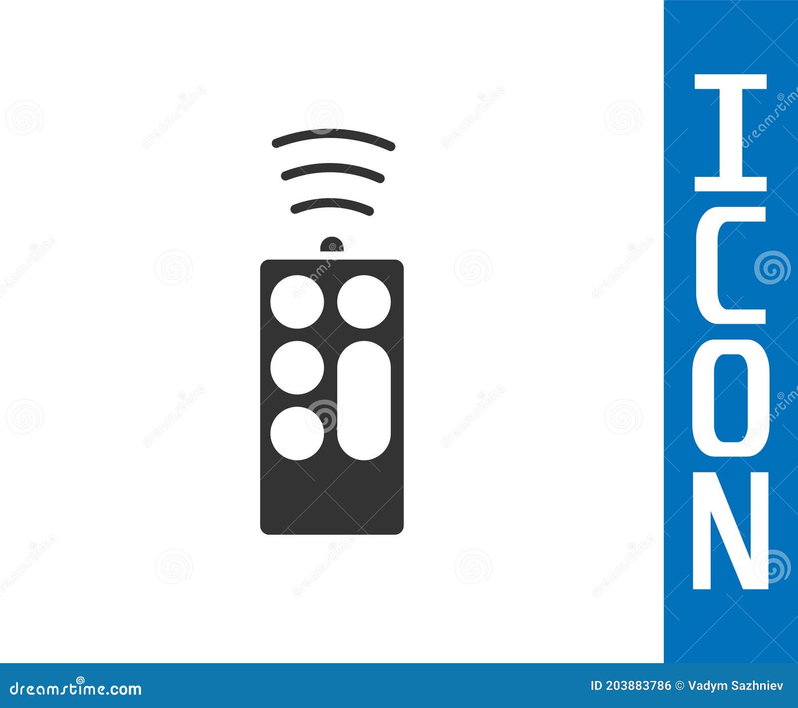 Grey Remote Control Icon Isolated on White Background. Vector Stock ...