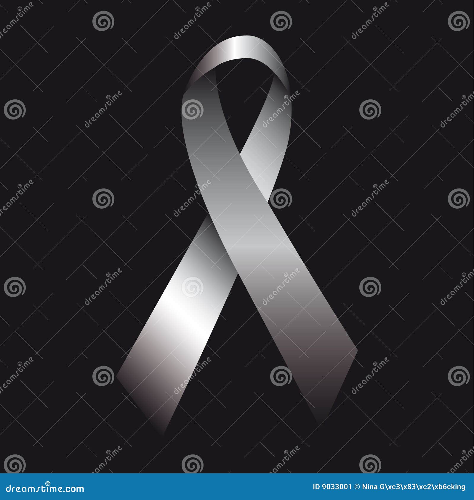 Grey ribbon stock vector. Illustration of isolated, health - 9033001