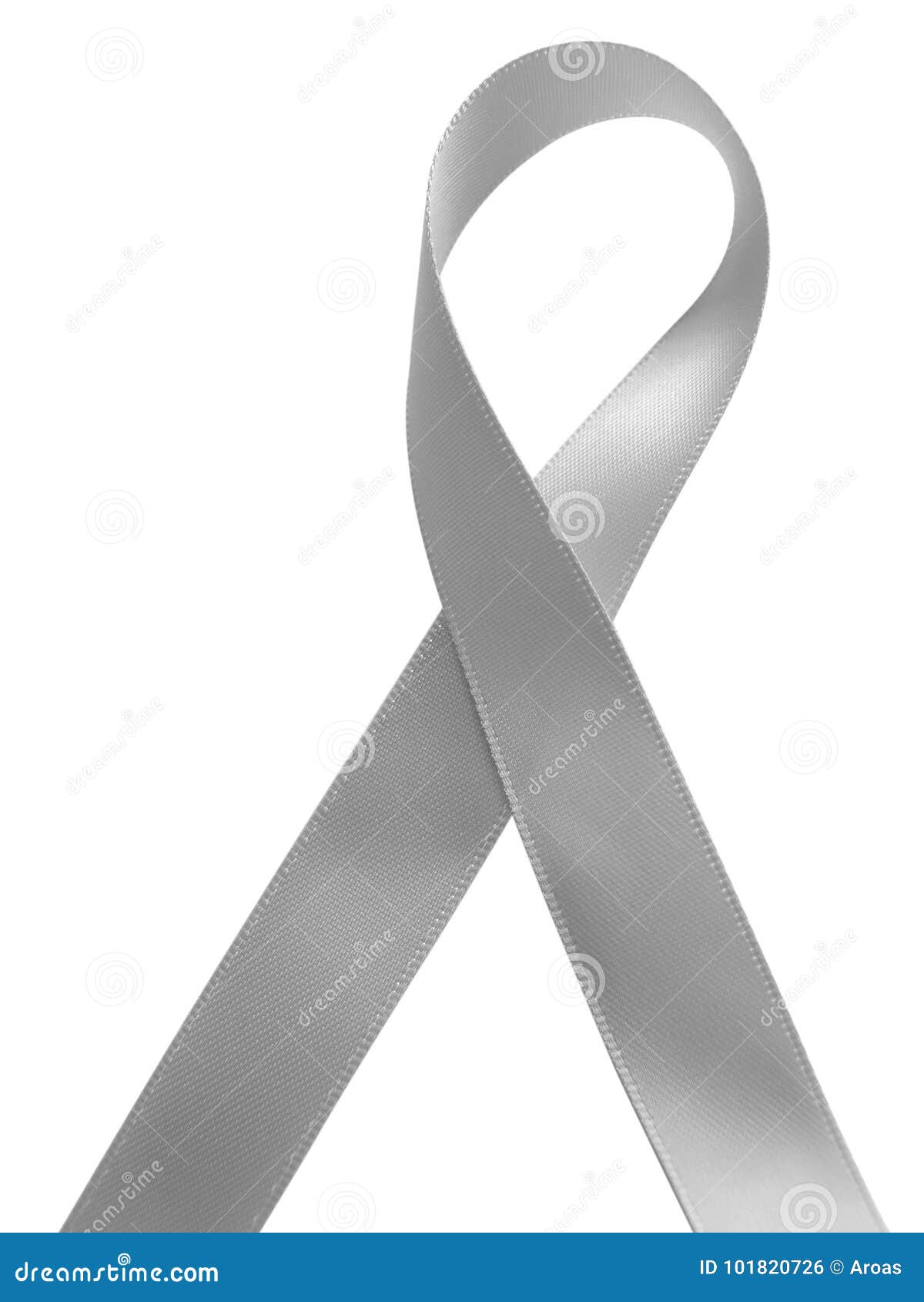 Grey Ribbon Awareness Isolated on White Background Stock Photo - Image ...