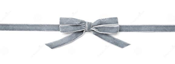 Grey Ribbon with Bow on White Background Stock Image - Image of ...