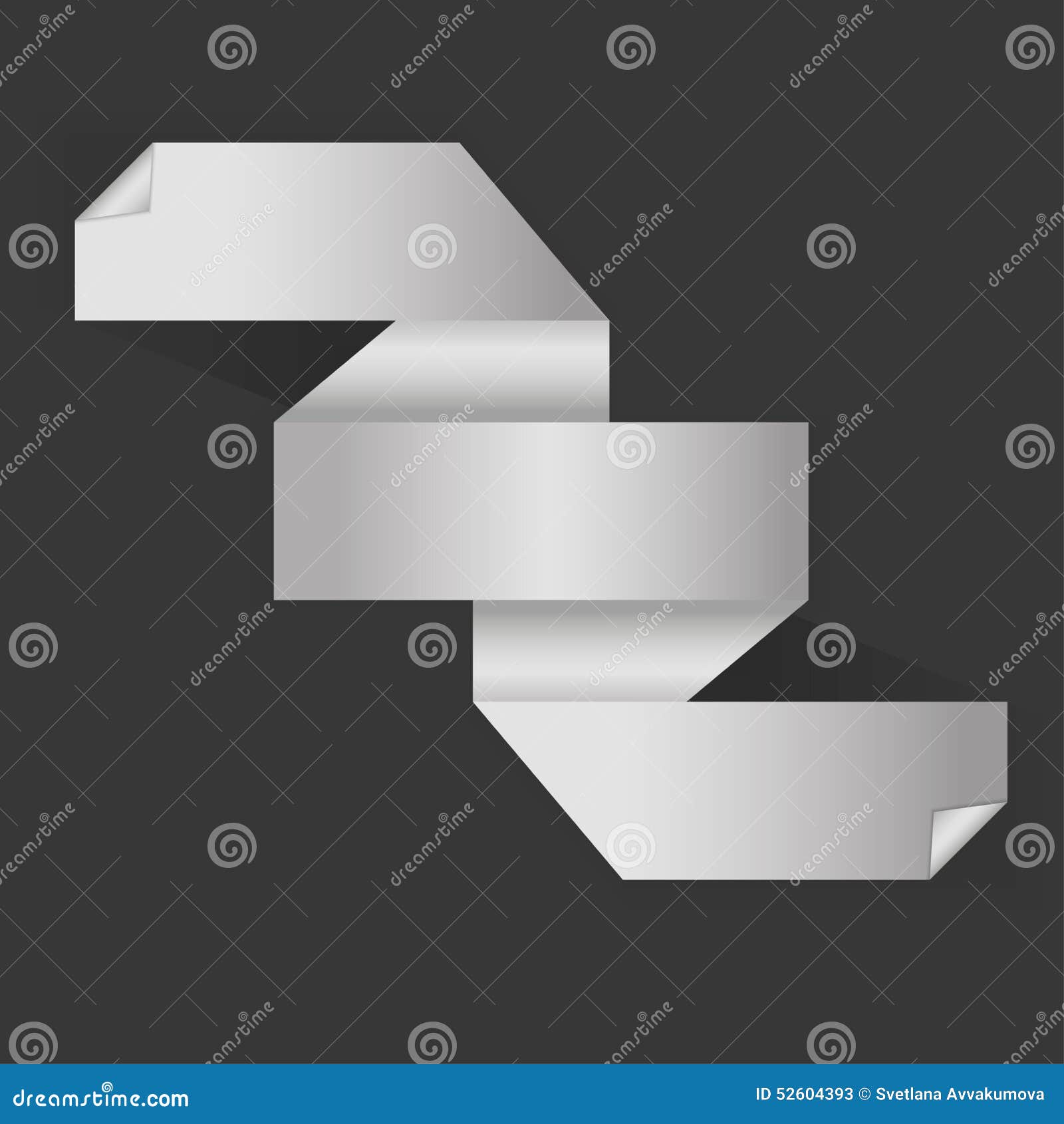 Grey ribbon stock vector. Illustration of icon, menu - 52604393