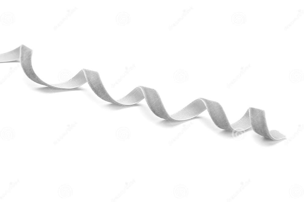 Grey Ribbon on White Background Stock Image - Image of background, grey ...