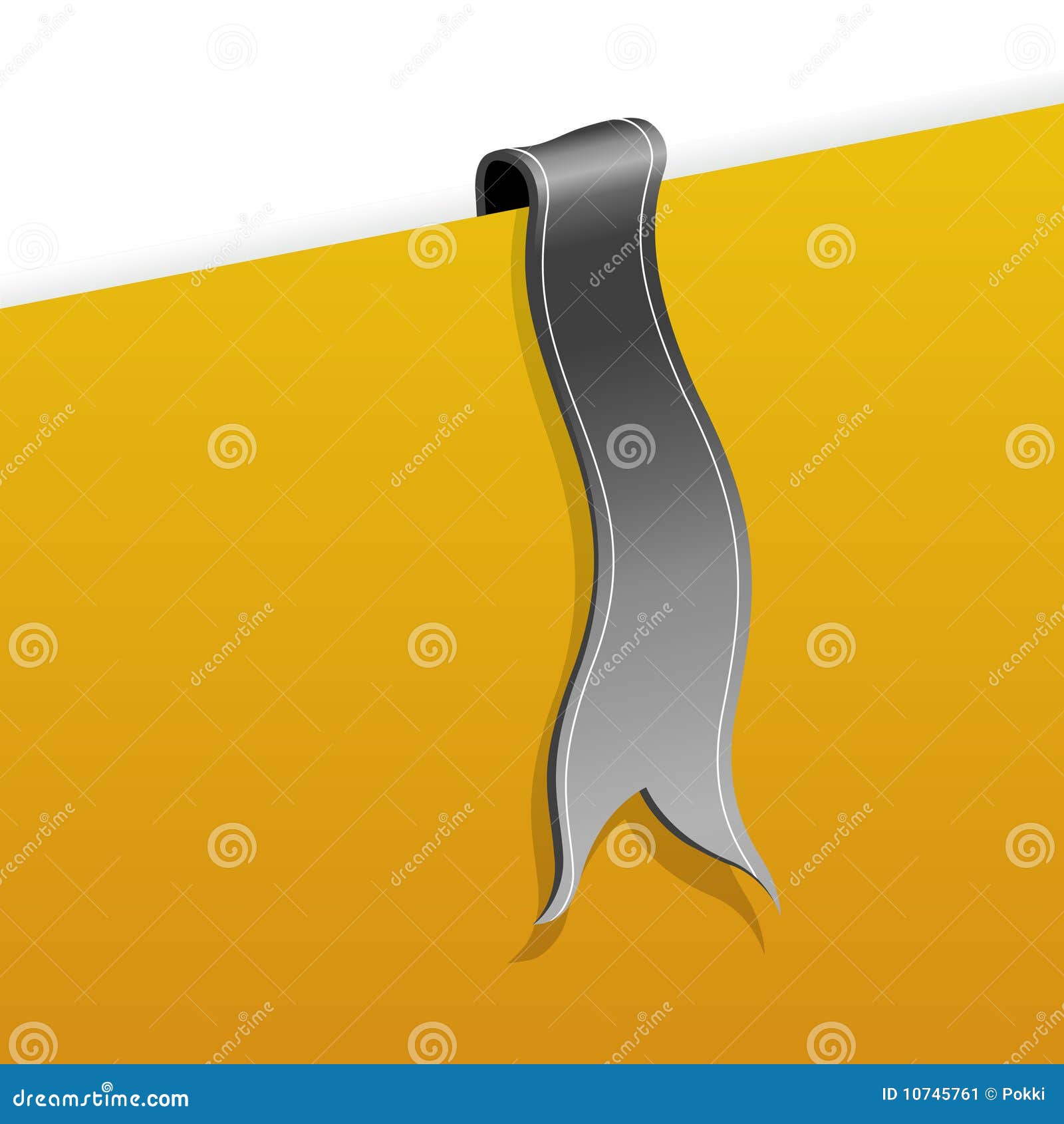 Grey Ribbon with Yellow Background Stock Vector - Illustration of frame ...