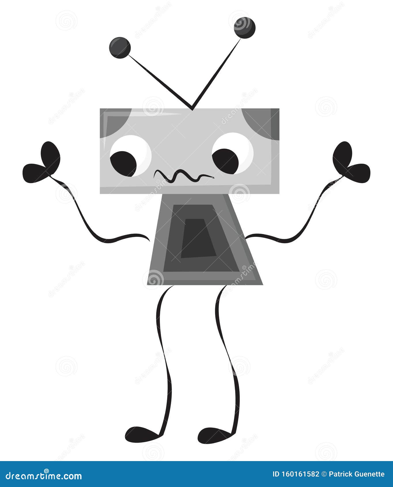 Grey Robot , Vector or Color Illustration Stock Vector - Illustration ...