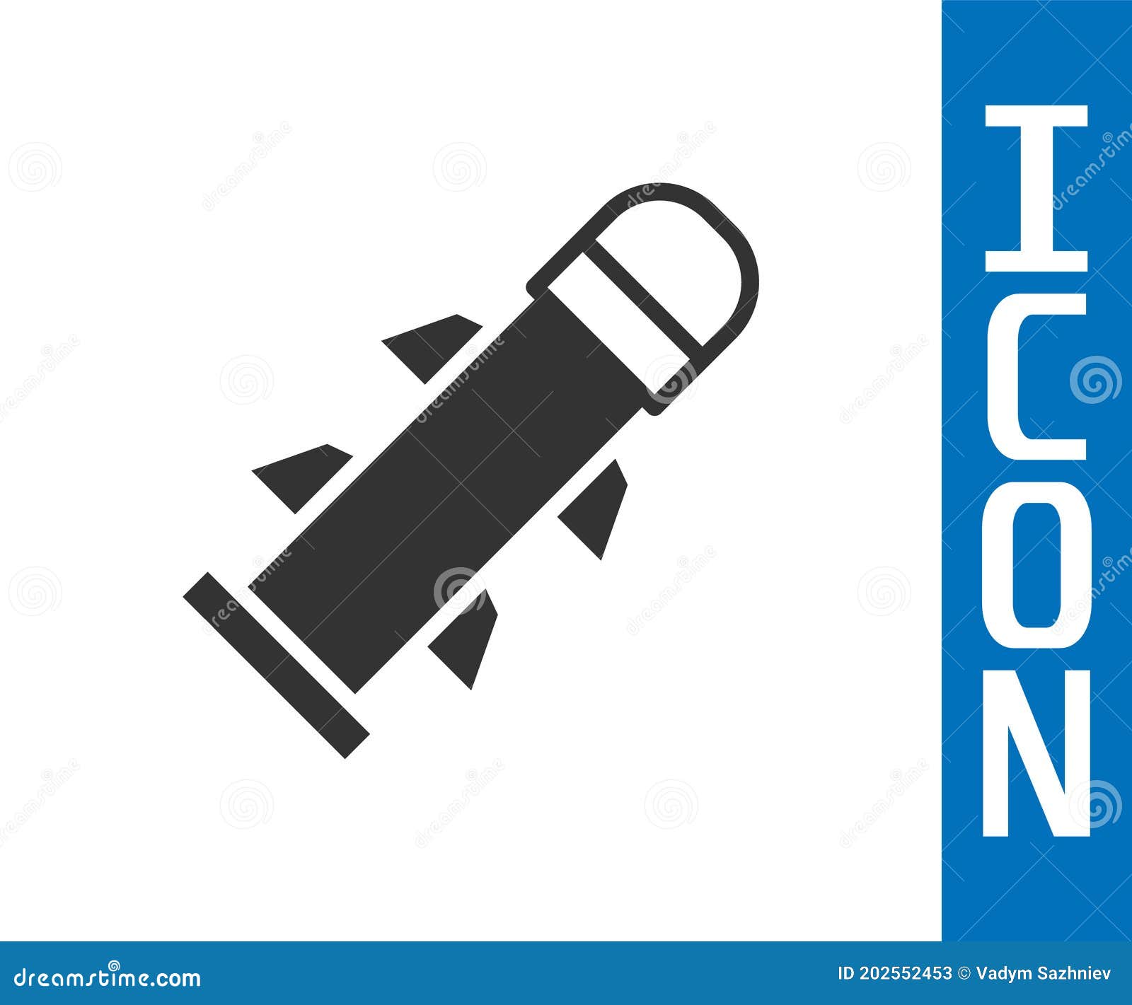 Grey Rocket Icon Isolated on White Background. Vector Stock Vector ...