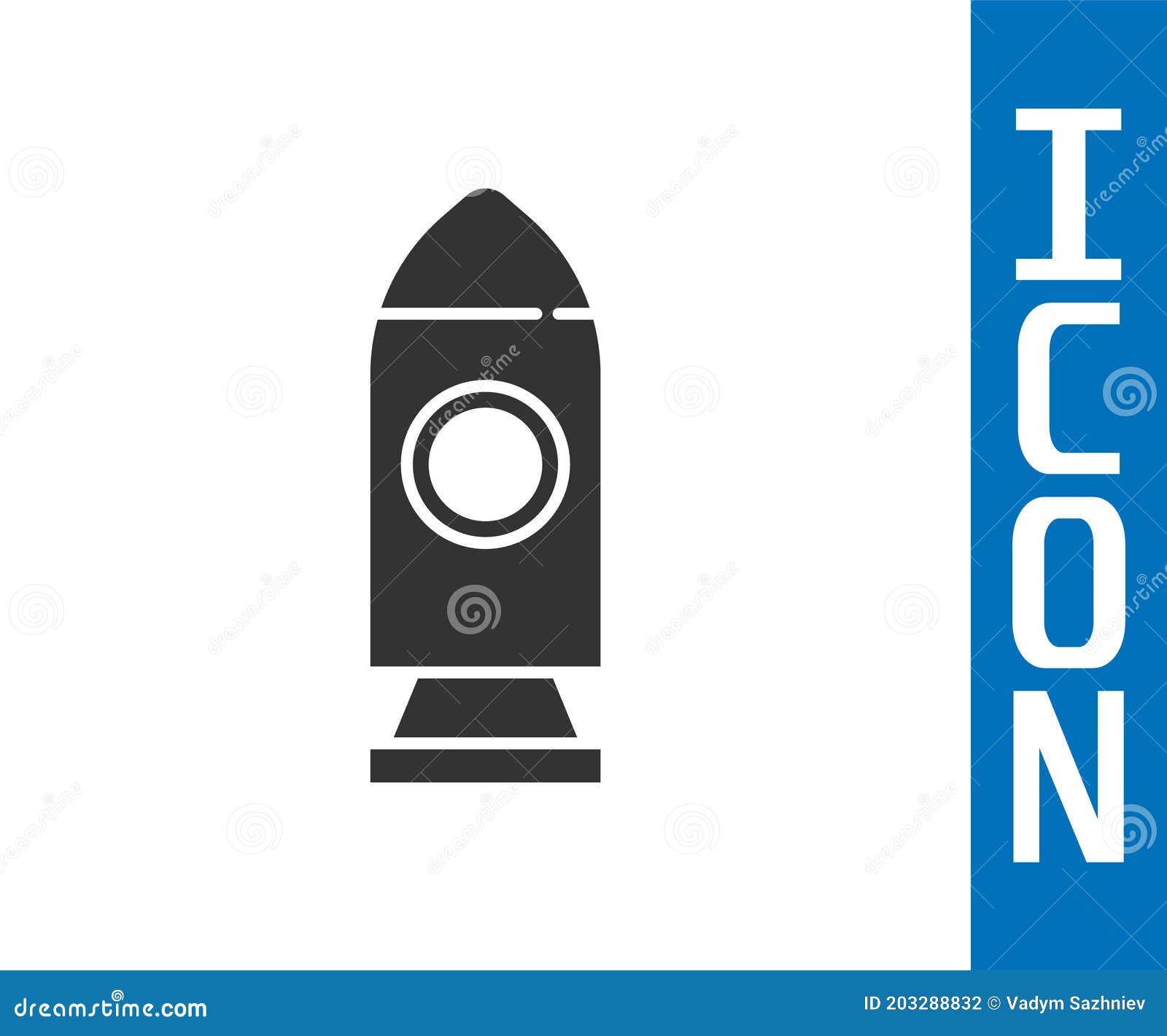 Grey Rocket Ship Icon Isolated on White Background. Space Travel Stock ...