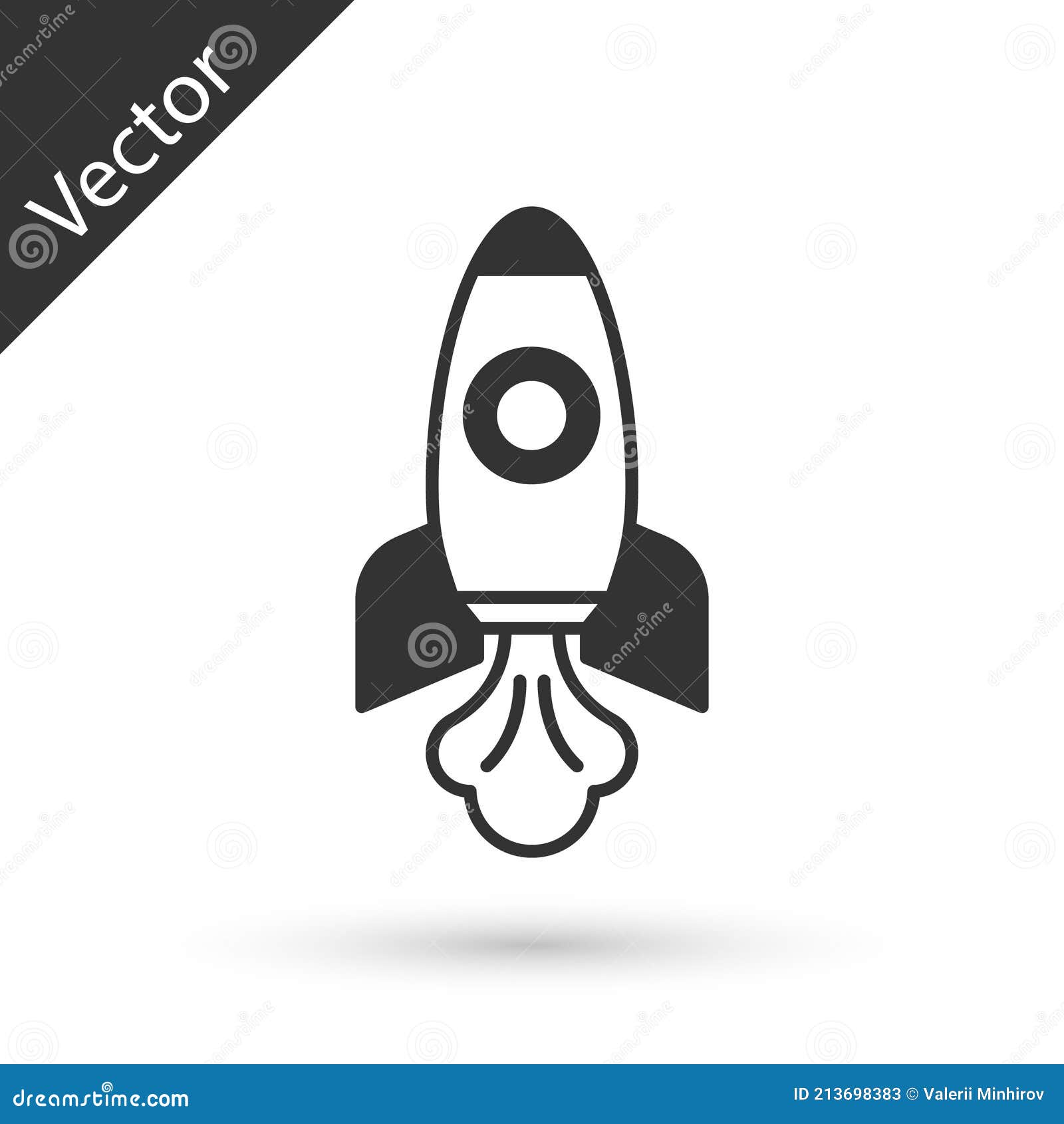 Grey Rocket Ship Icon Isolated on White Background. Space Travel Stock ...