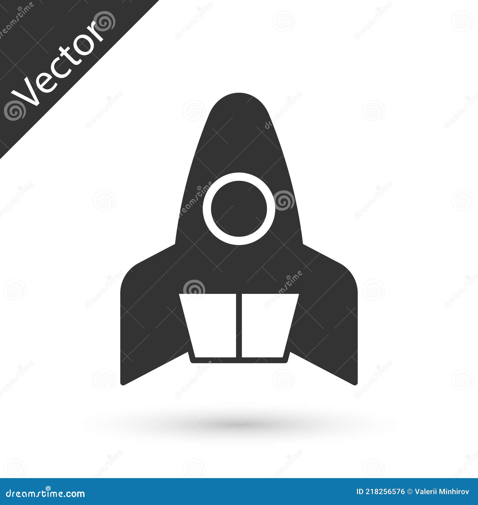 Grey Rocket Ship Icon Isolated on White Background. Space Travel Stock ...