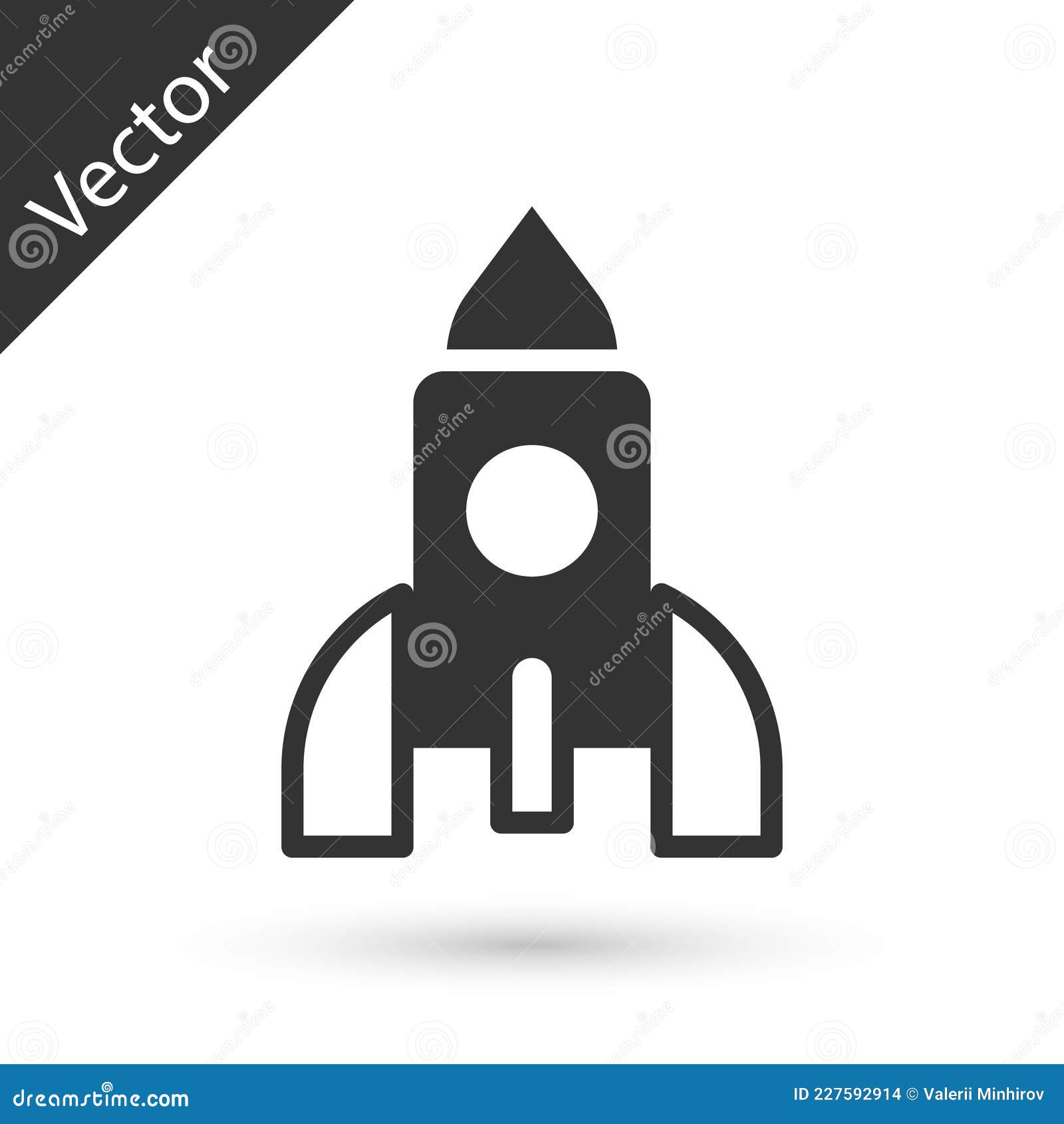 Grey Rocket Ship Toy Icon Isolated on White Background. Space Travel ...