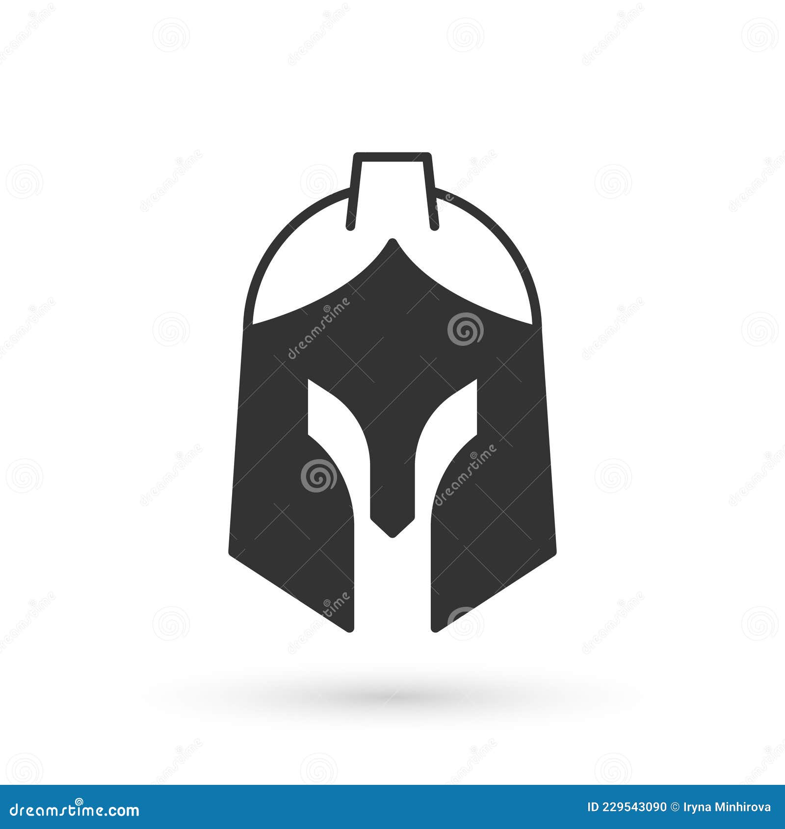Grey Roman Army Helmet Icon Isolated on White Background. Vector Stock ...