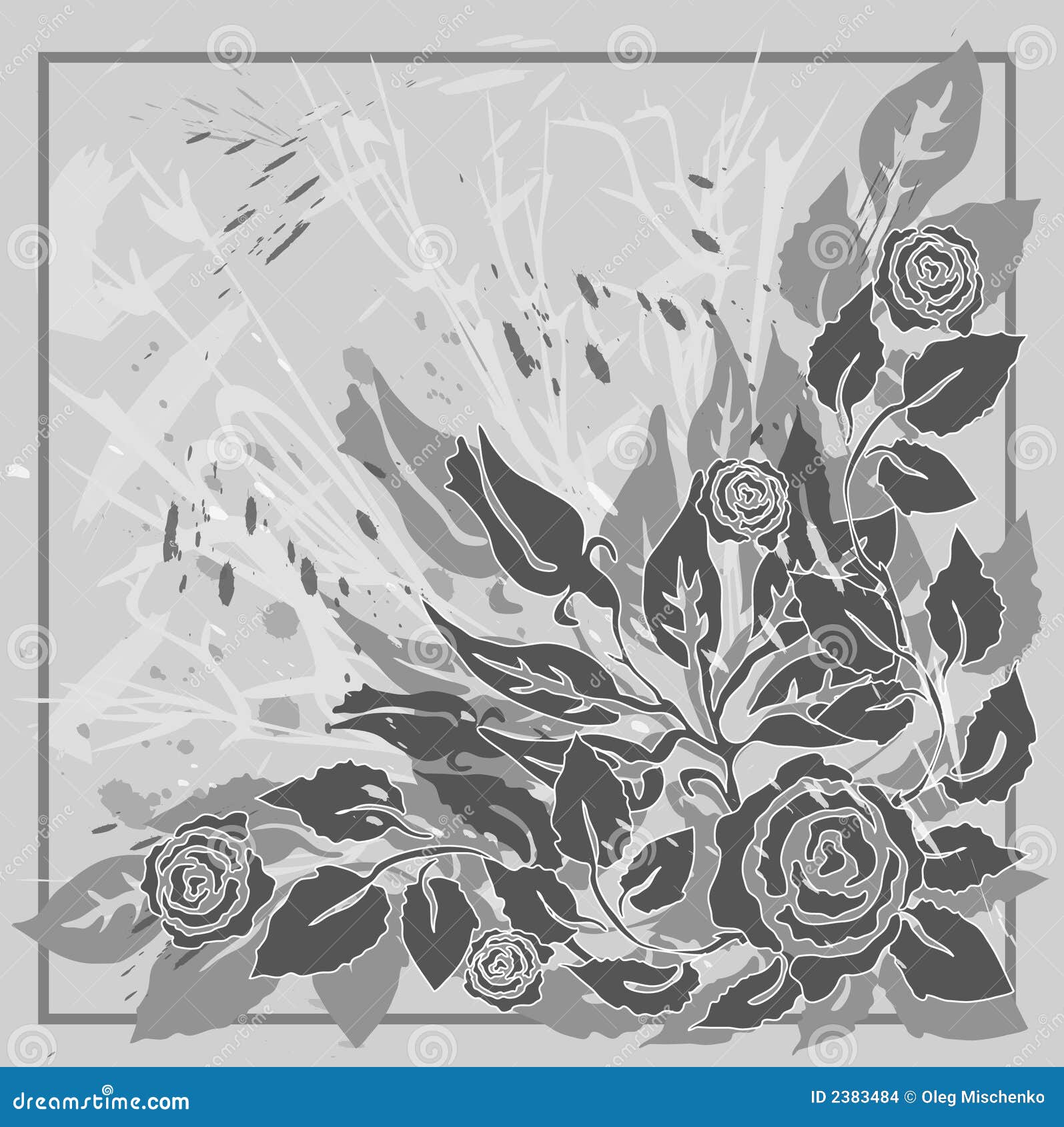 Grey Roses stock vector. Illustration of flora, beauty - 2383484