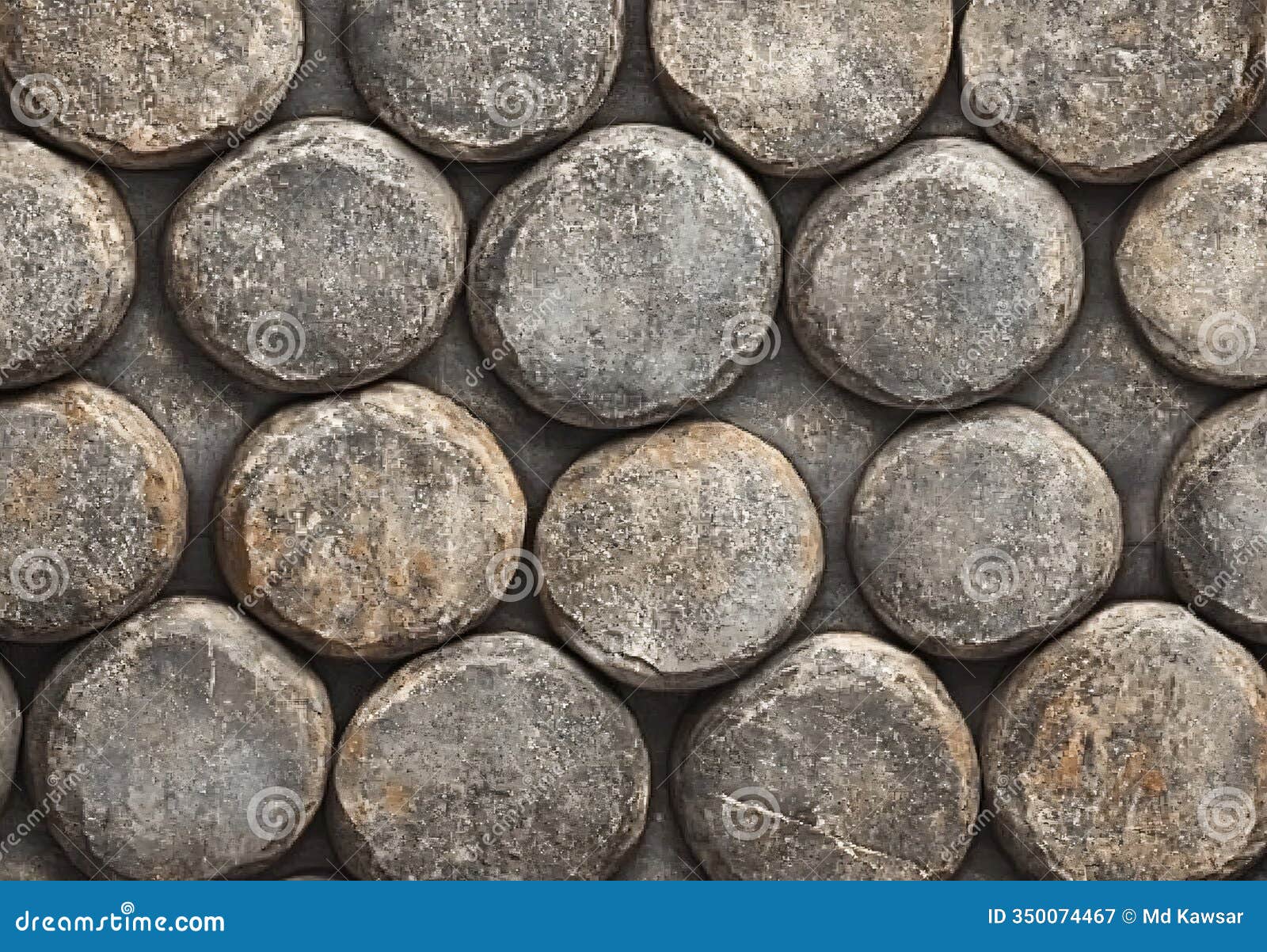 Grey Round Stone Wall Texture Seamless Pattern High Quality Image Stock ...