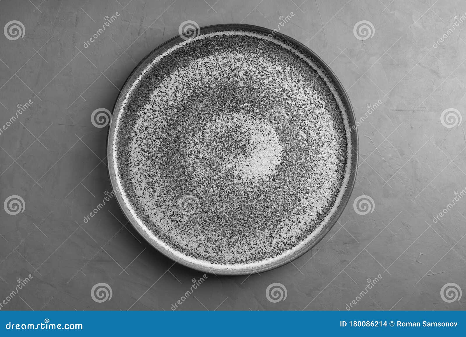 Grey Round Tray Under Concrete for Placing Products. the View from the ...