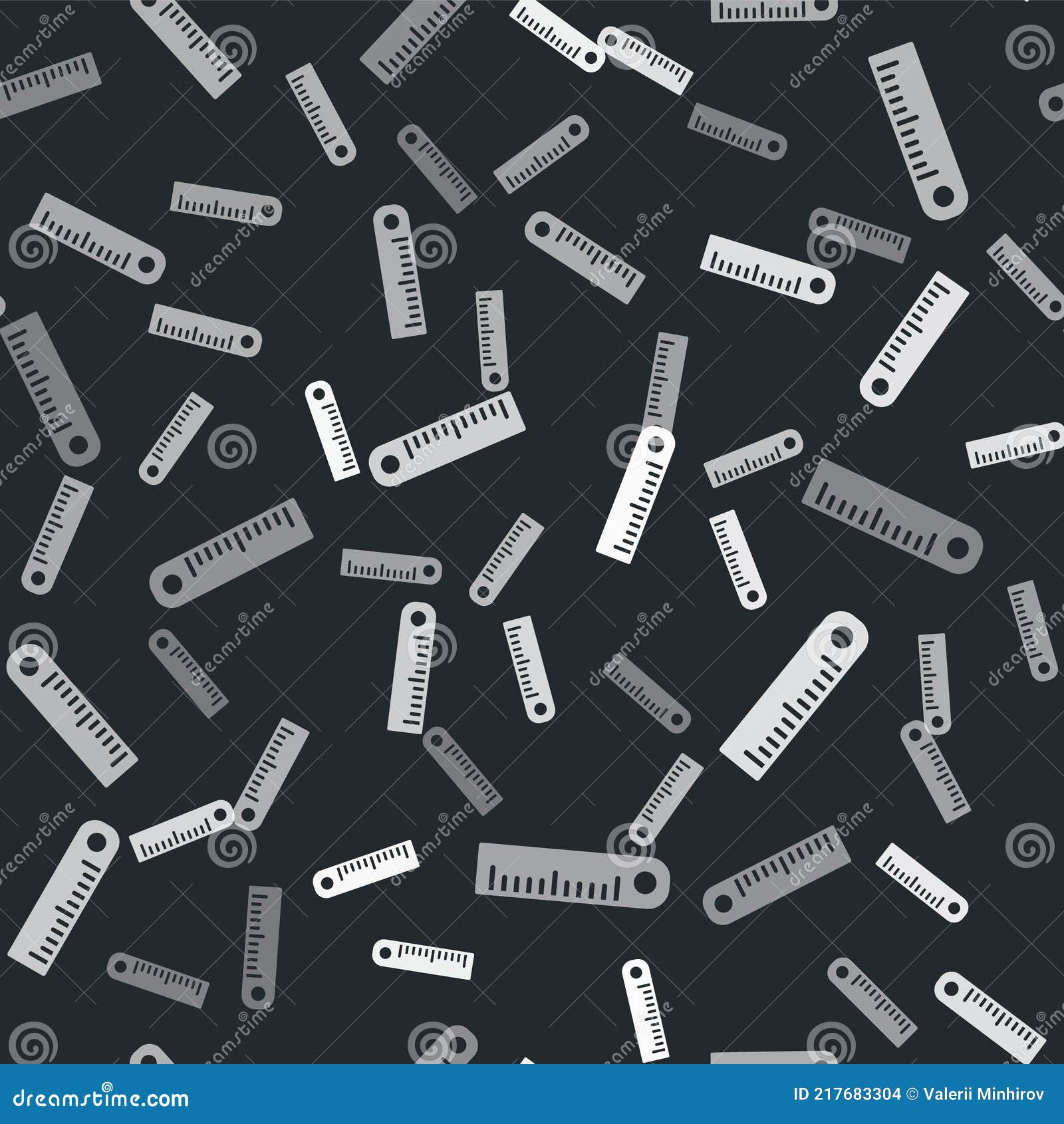 Grey Ruler Icon Isolated Seamless Pattern on Black Background ...