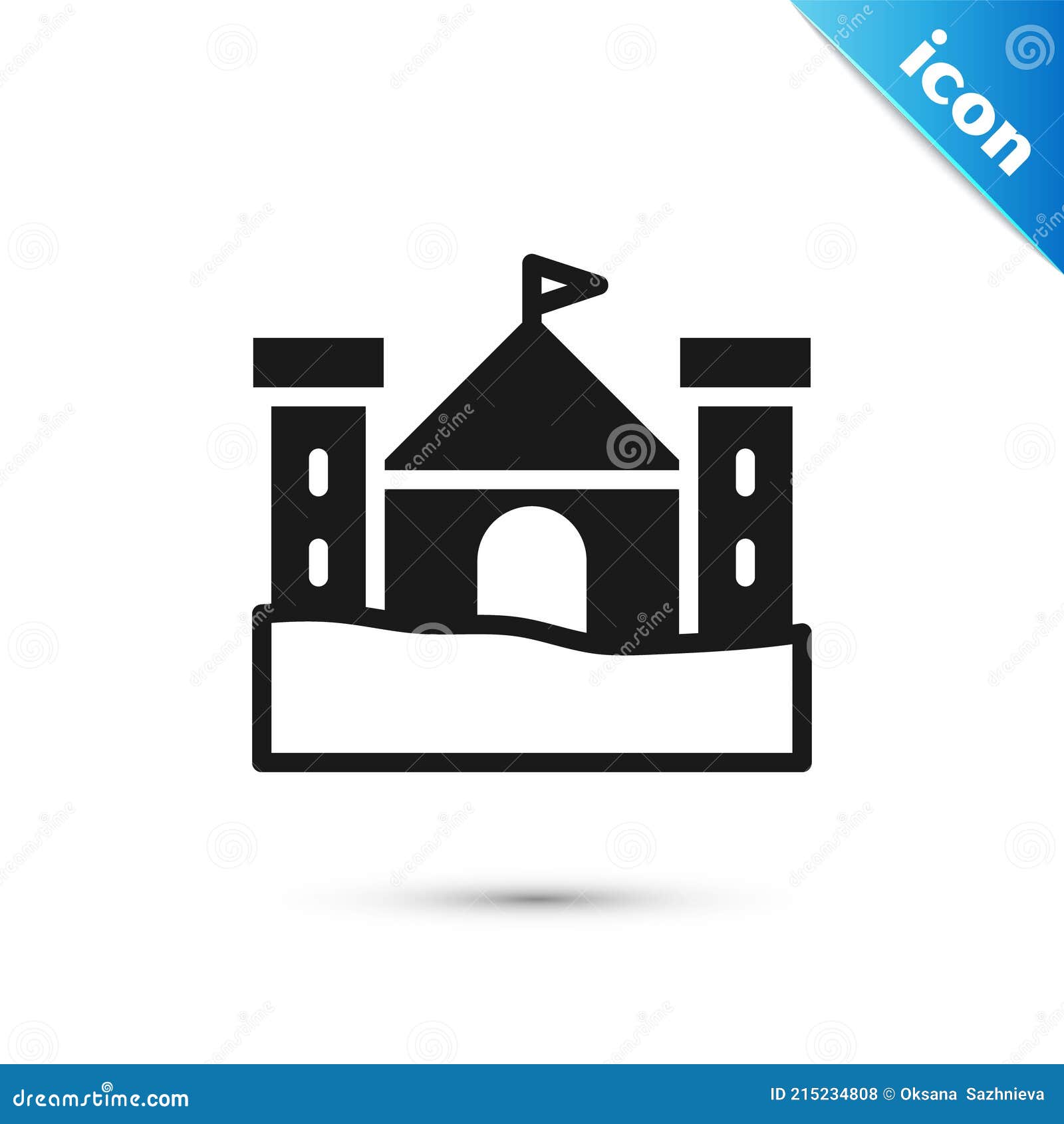 Grey Sand Castle Icon Isolated on White Background. Vector Stock Vector ...