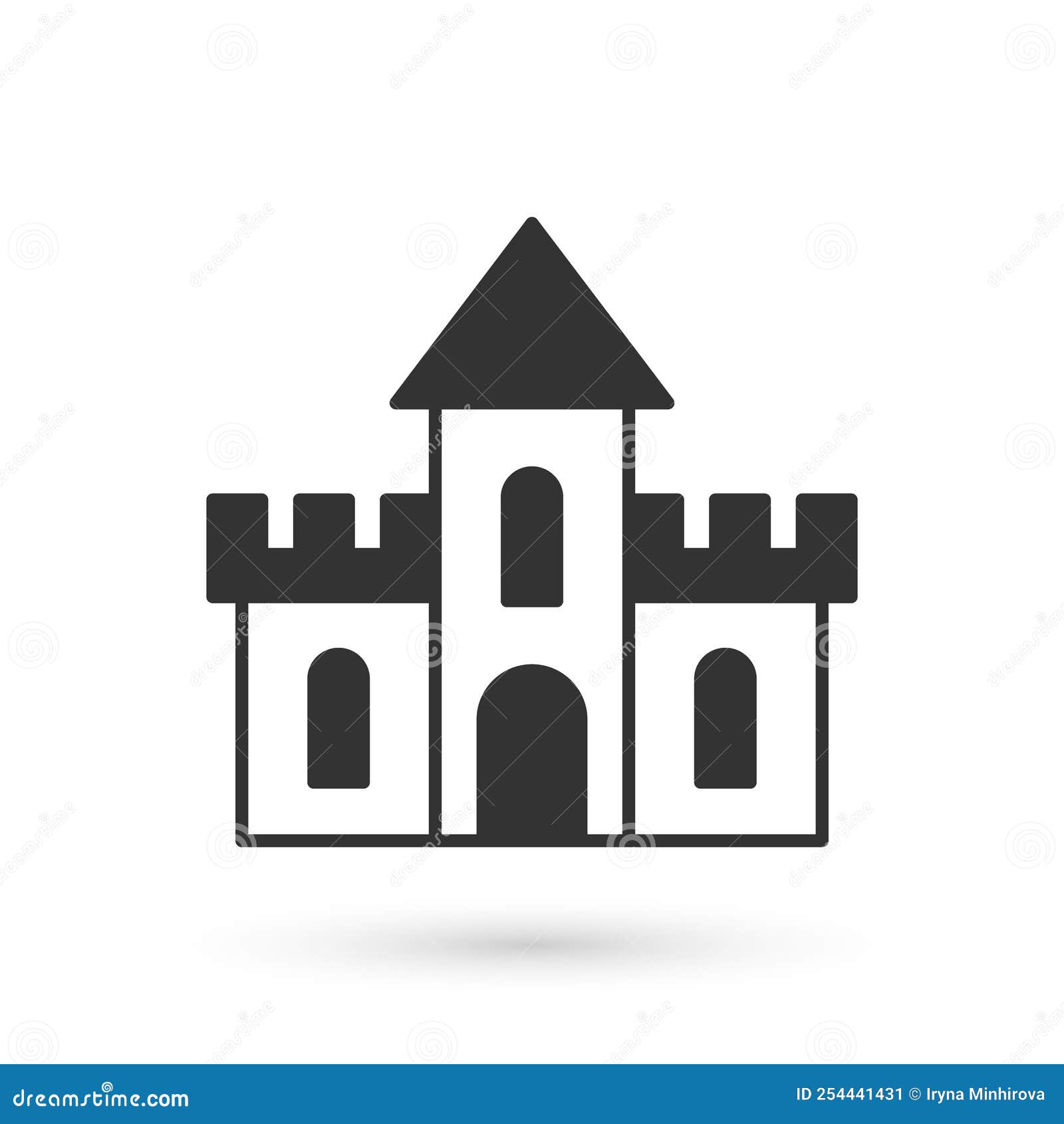 Grey Sand Castle Icon Isolated on White Background. Vector Stock Vector ...
