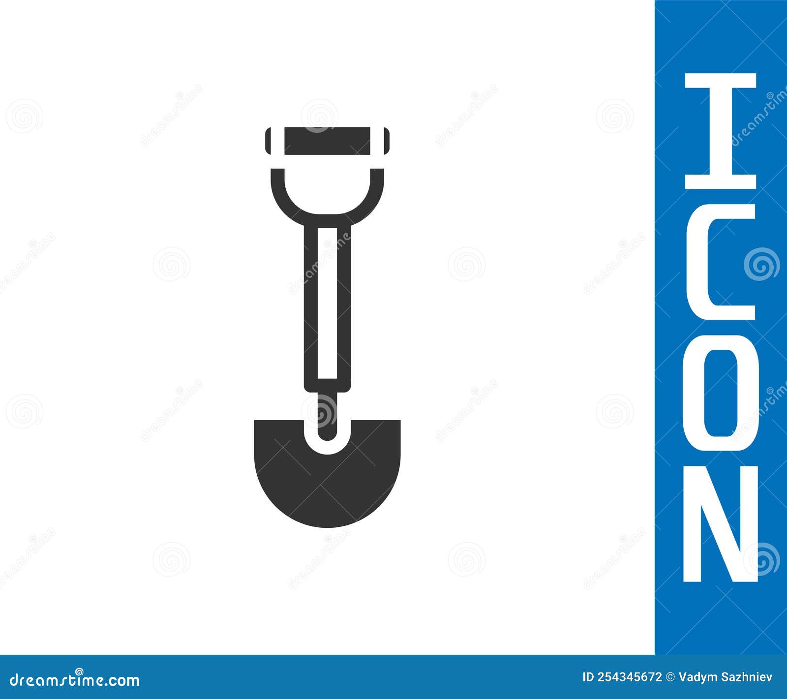 White Sapper Shovel For Soldiers Icon Isolated On White Background ...