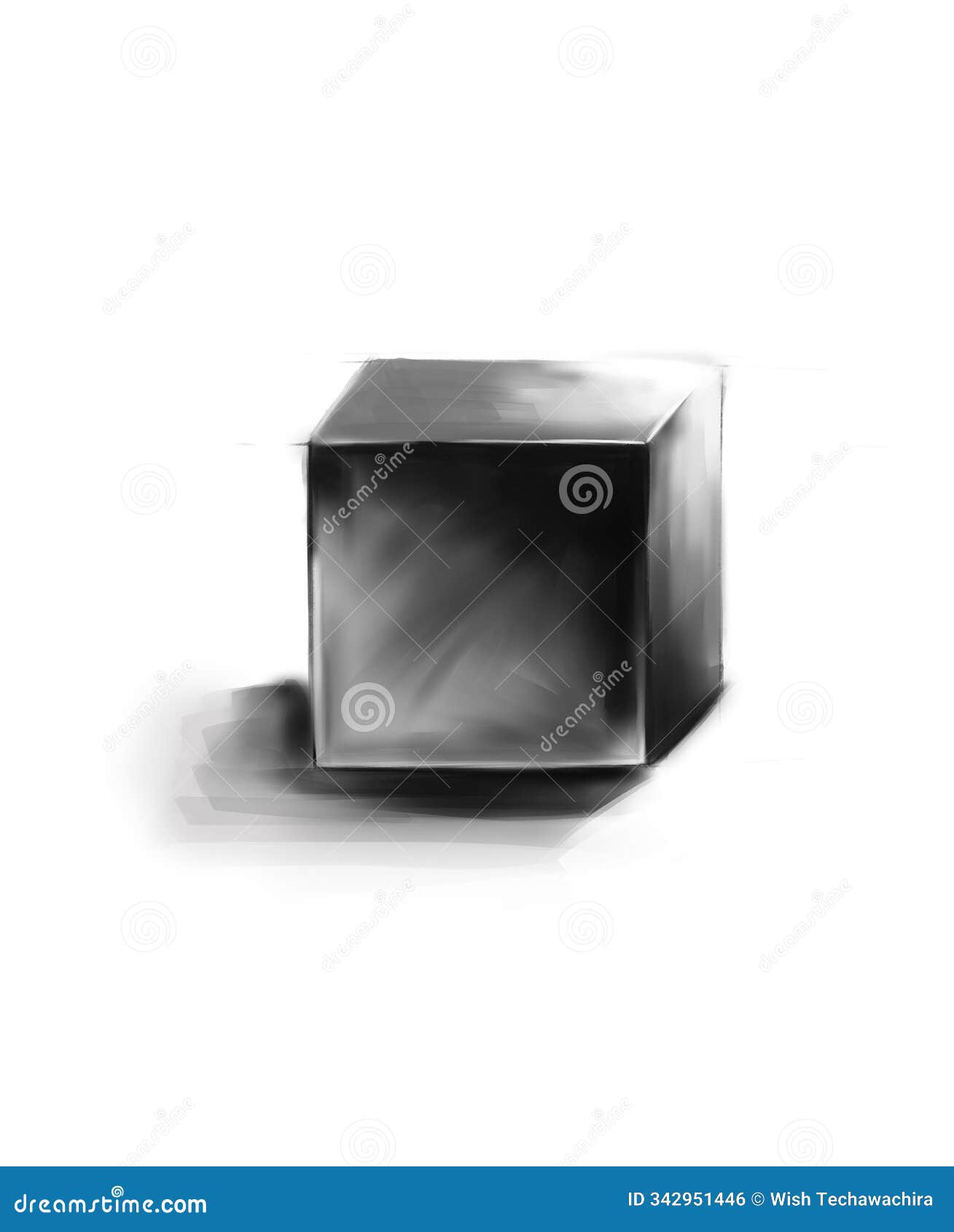 The Grey Scale Shading Cube Stock Illustration - Illustration of shapes ...