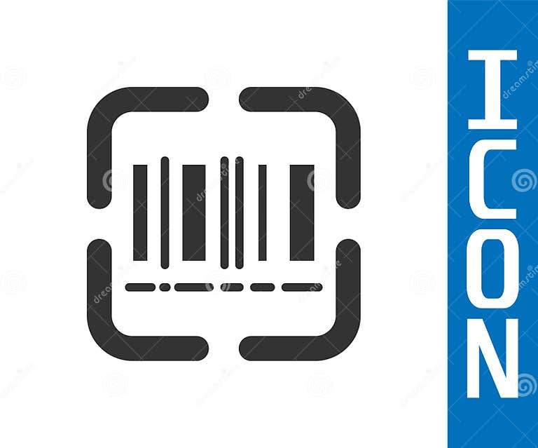 Grey Scanner Scanning Bar Code Icon Isolated on White Background ...
