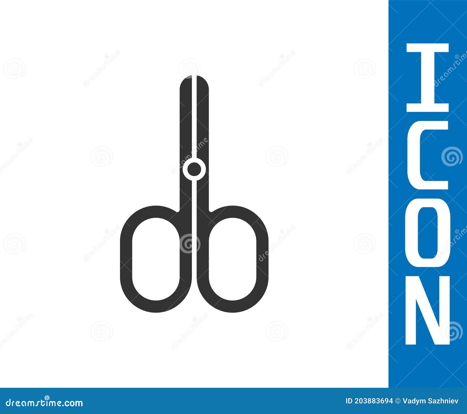 Grey Scissors Icon Isolated on White Background. Cutting Tool Sign ...