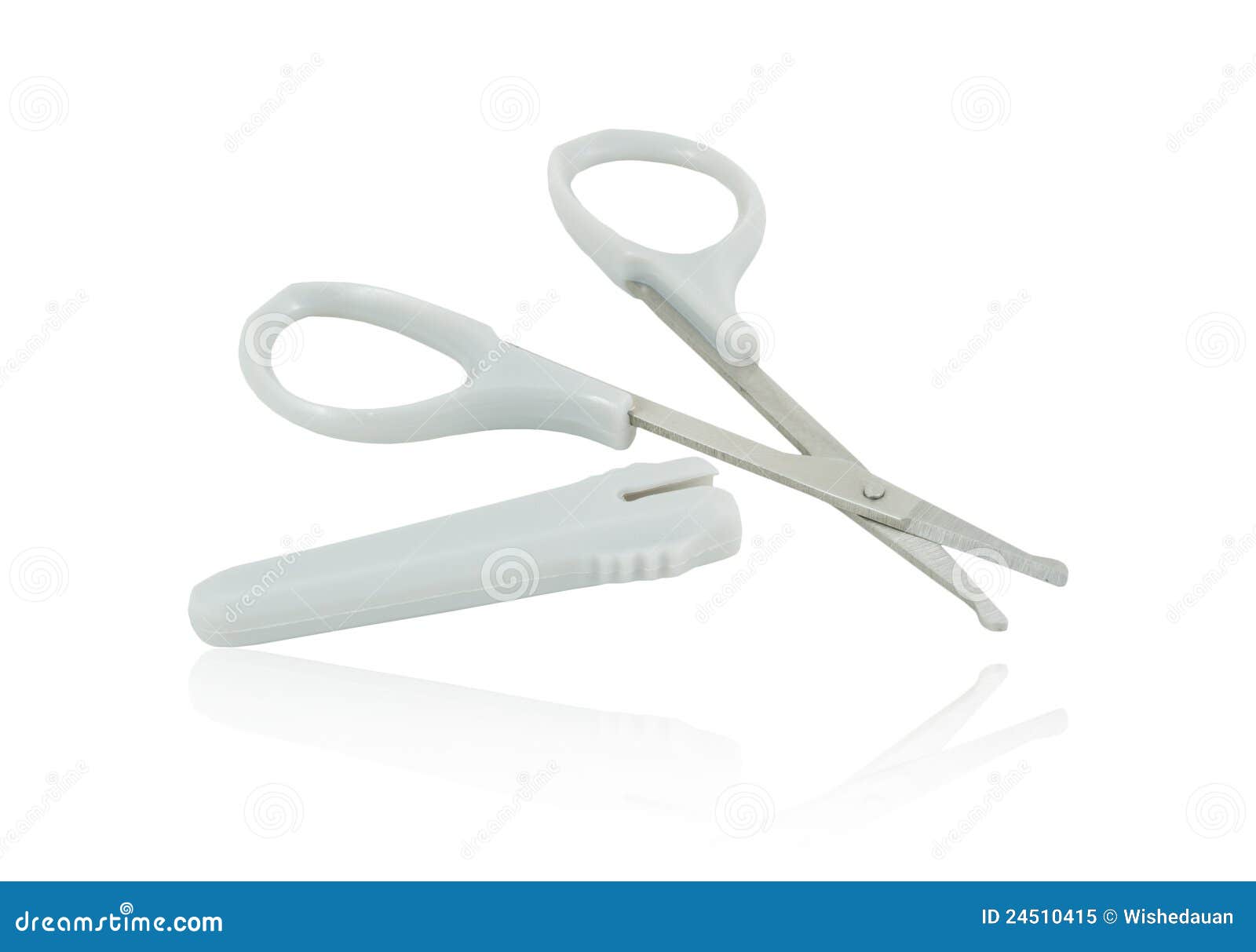 Grey scissors isolated stock image. Image of green, plastic - 24510415