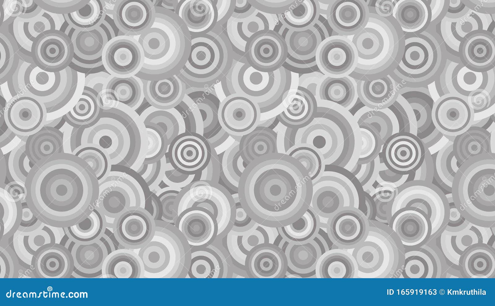 Grey Seamless Overlapping Concentric Circles Pattern Stock Vector ...