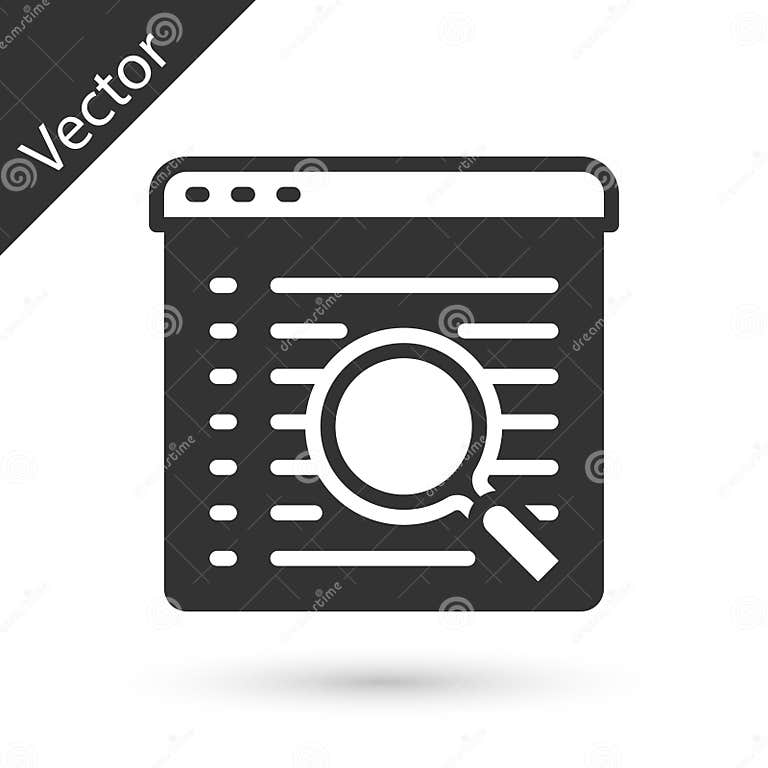 Grey Search Engine Icon Isolated on White Background. Vector Stock ...