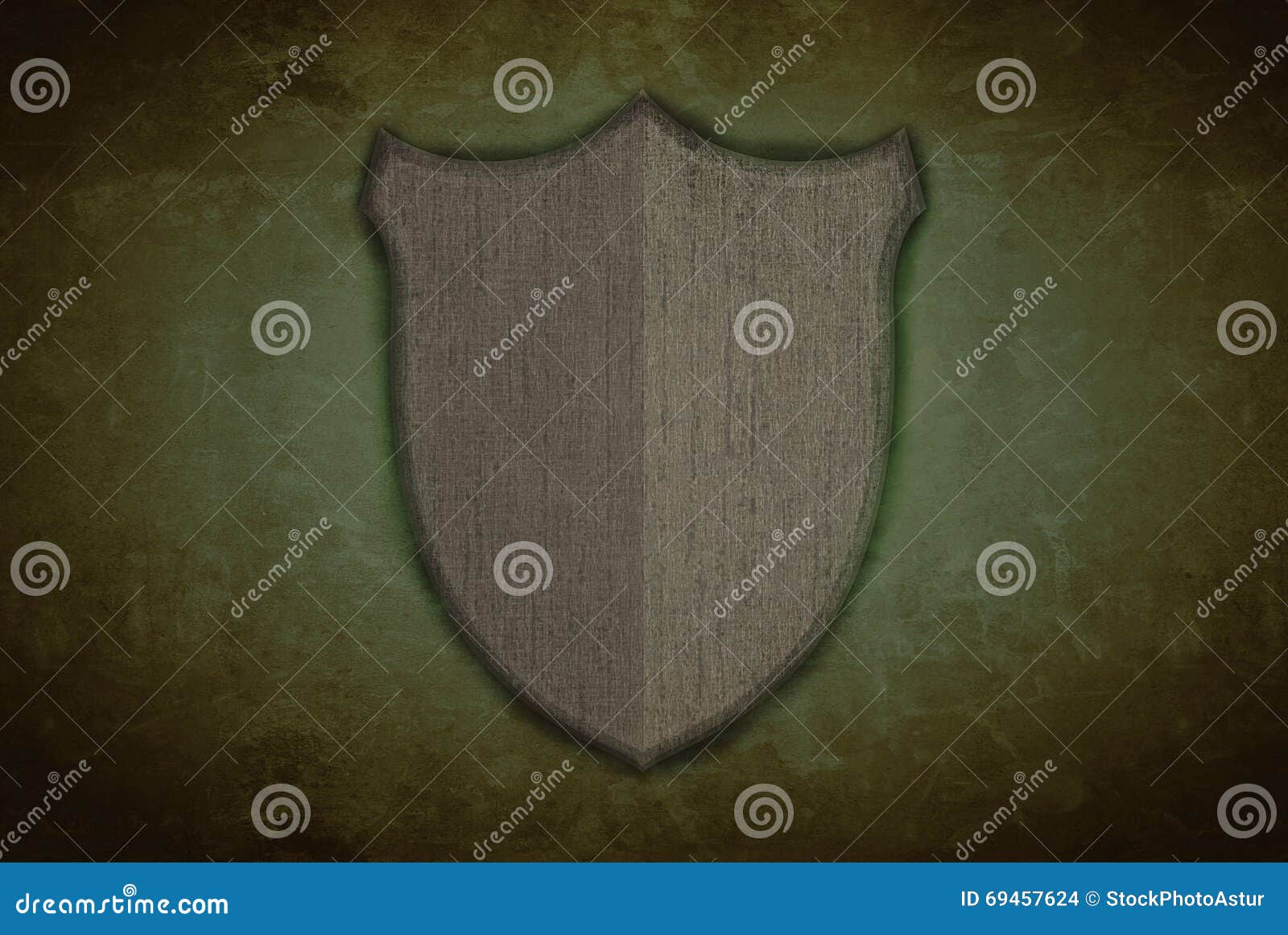 Grey secure shield on wall stock illustration. Illustration of wall ...