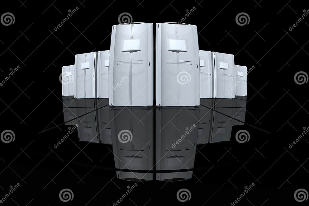 Grey servers stock illustration. Illustration of digital - 1886519