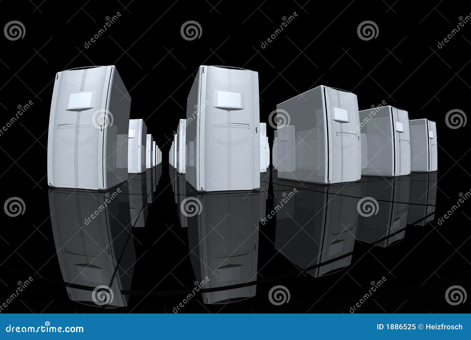 Grey servers stock illustration. Illustration of computer - 1886525