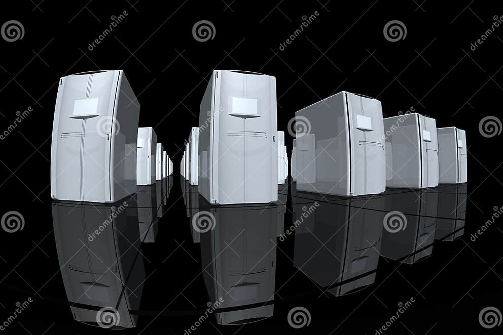 Grey servers stock illustration. Illustration of computer - 1886525