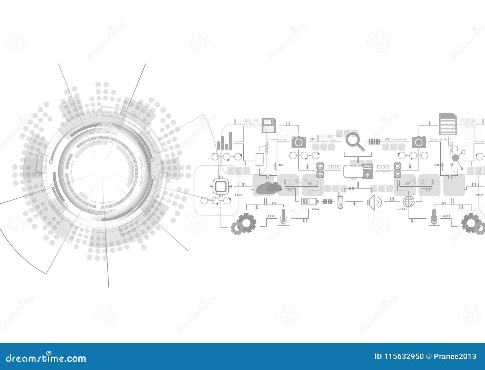 Grey Several Icon Technology Stock Vector - Illustration of modern ...